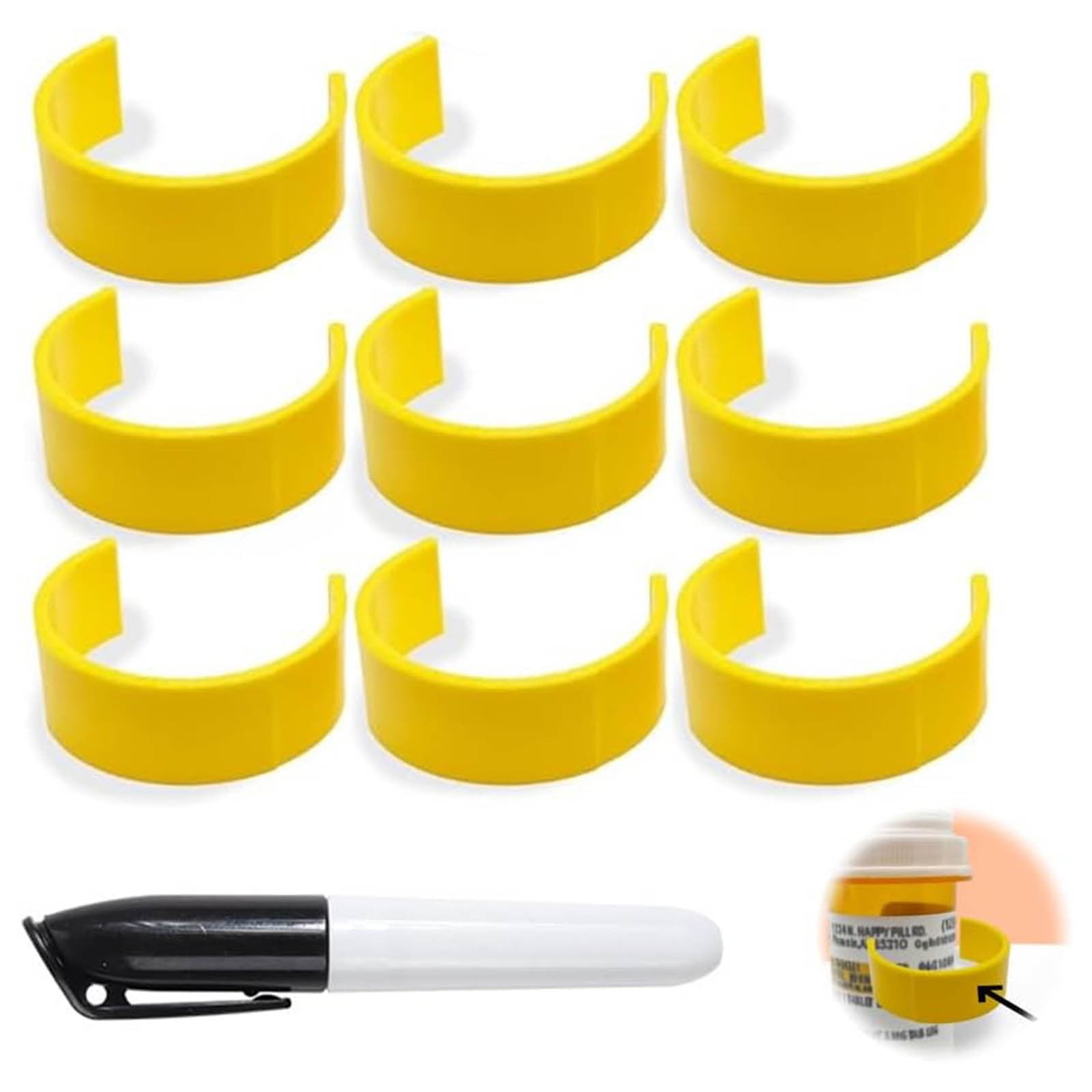 Darzheoy Clips for Pill Bottles, Portable Medicine Tags with Marker for ...