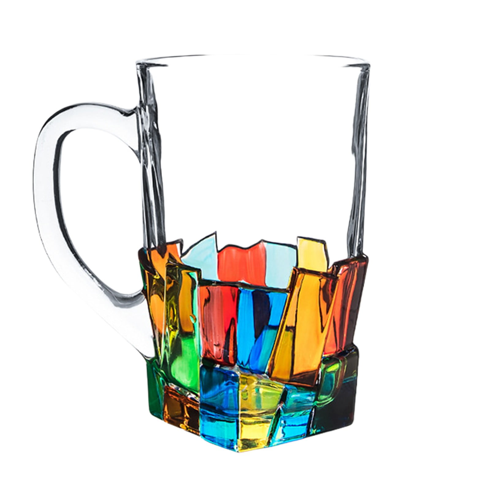 Darzheoy Colorful Drinking Glasses, Hand Painted Colored Water Glasses ...