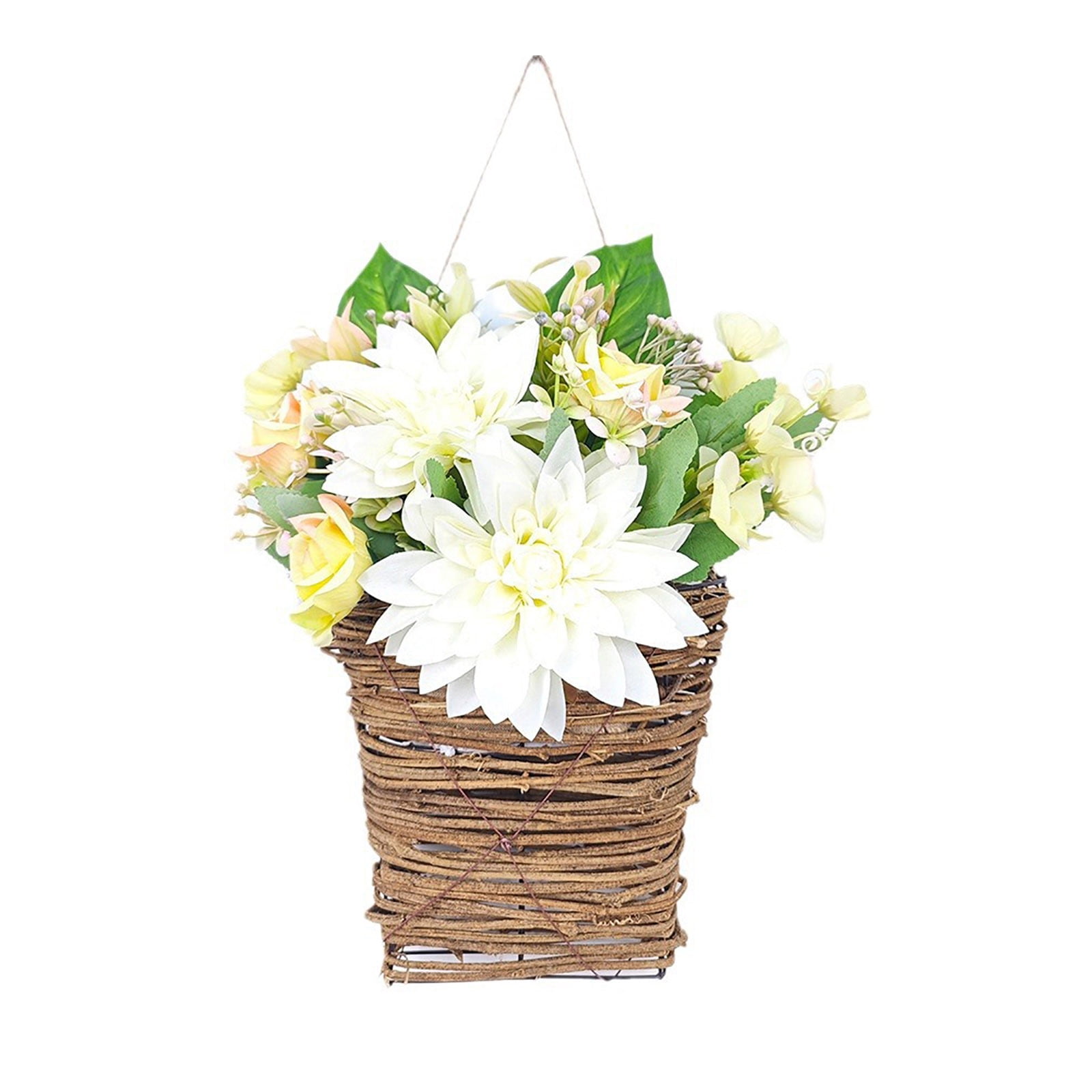 Darzheoy Cream Hydrangea Door Hanger Basket Wreath, 2024 New ...
