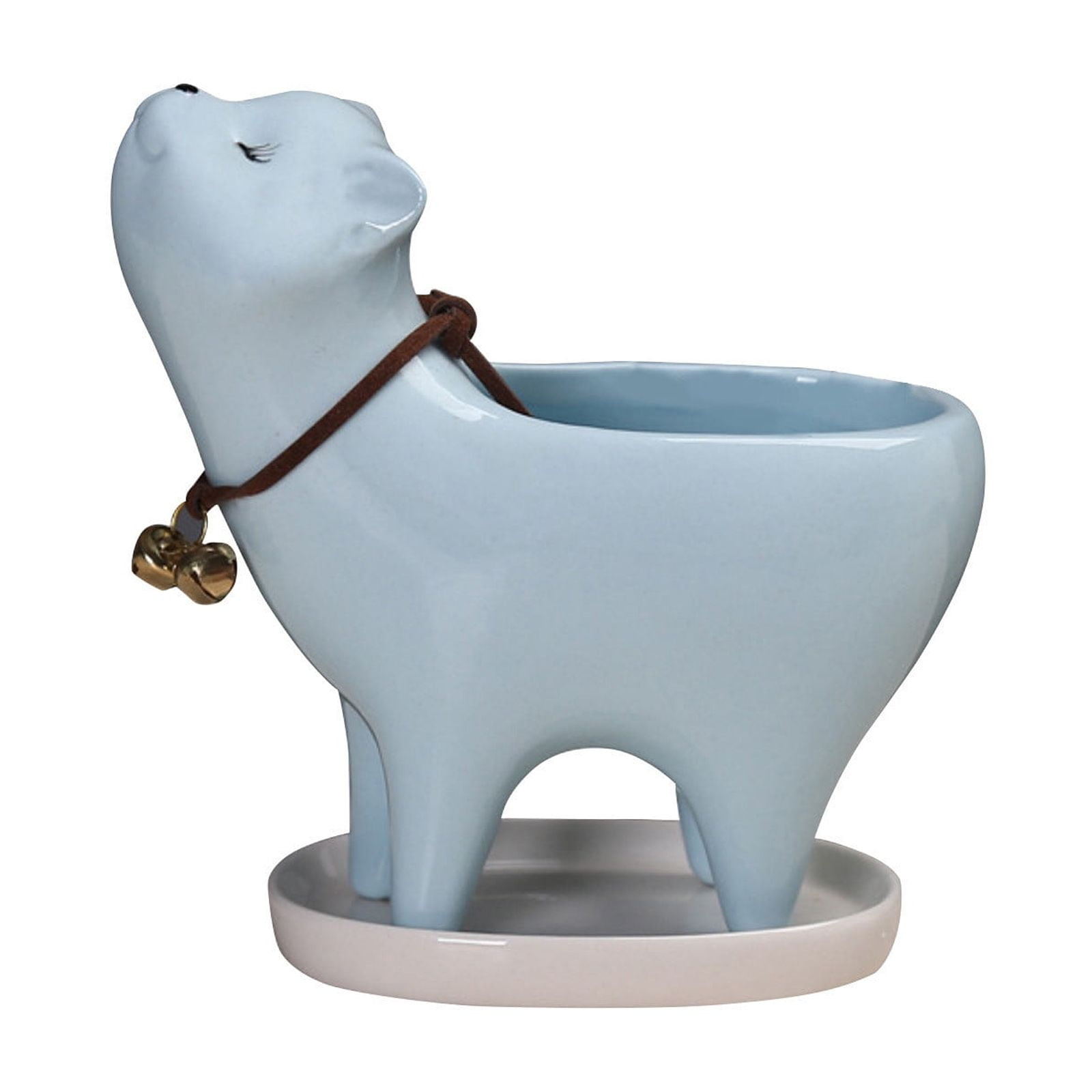 Darzheoy Cute Cat Ceramic Succulent Planter Pots with Saucer for Home ...
