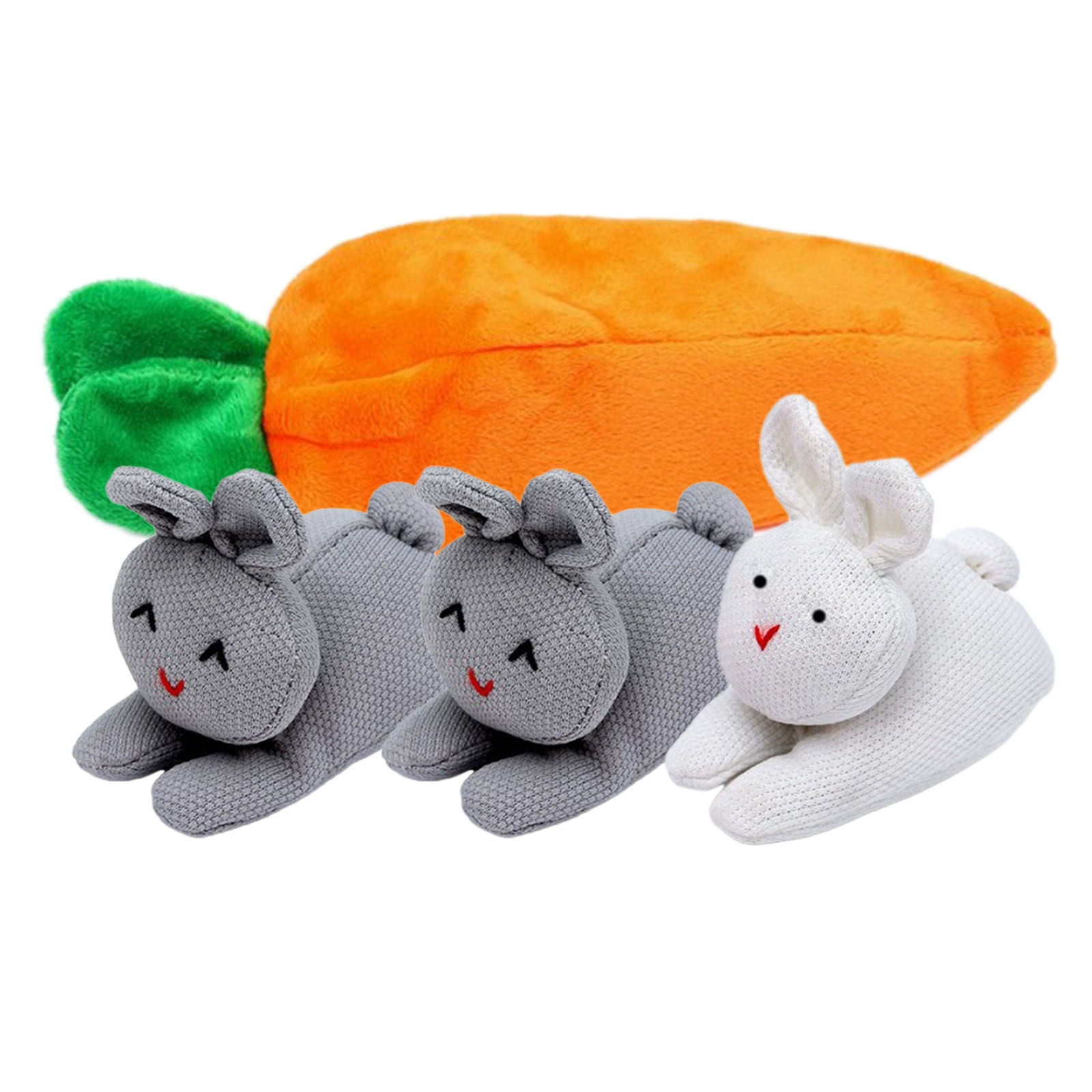 Darzheoy Easter Bunny Plush Three Bunnies in Carrot Pouch Hidden Bunny ...