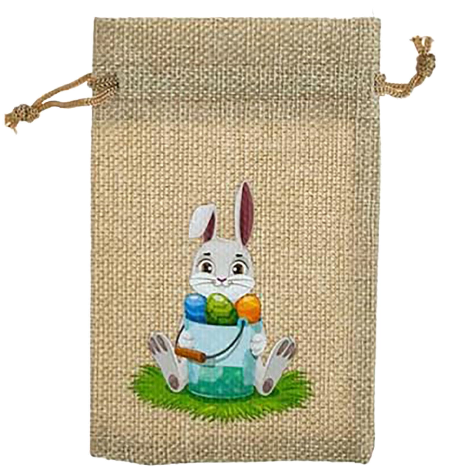 Darzheoy Easter Burlap Drawstring Bags Easter Burlap Bags with ...