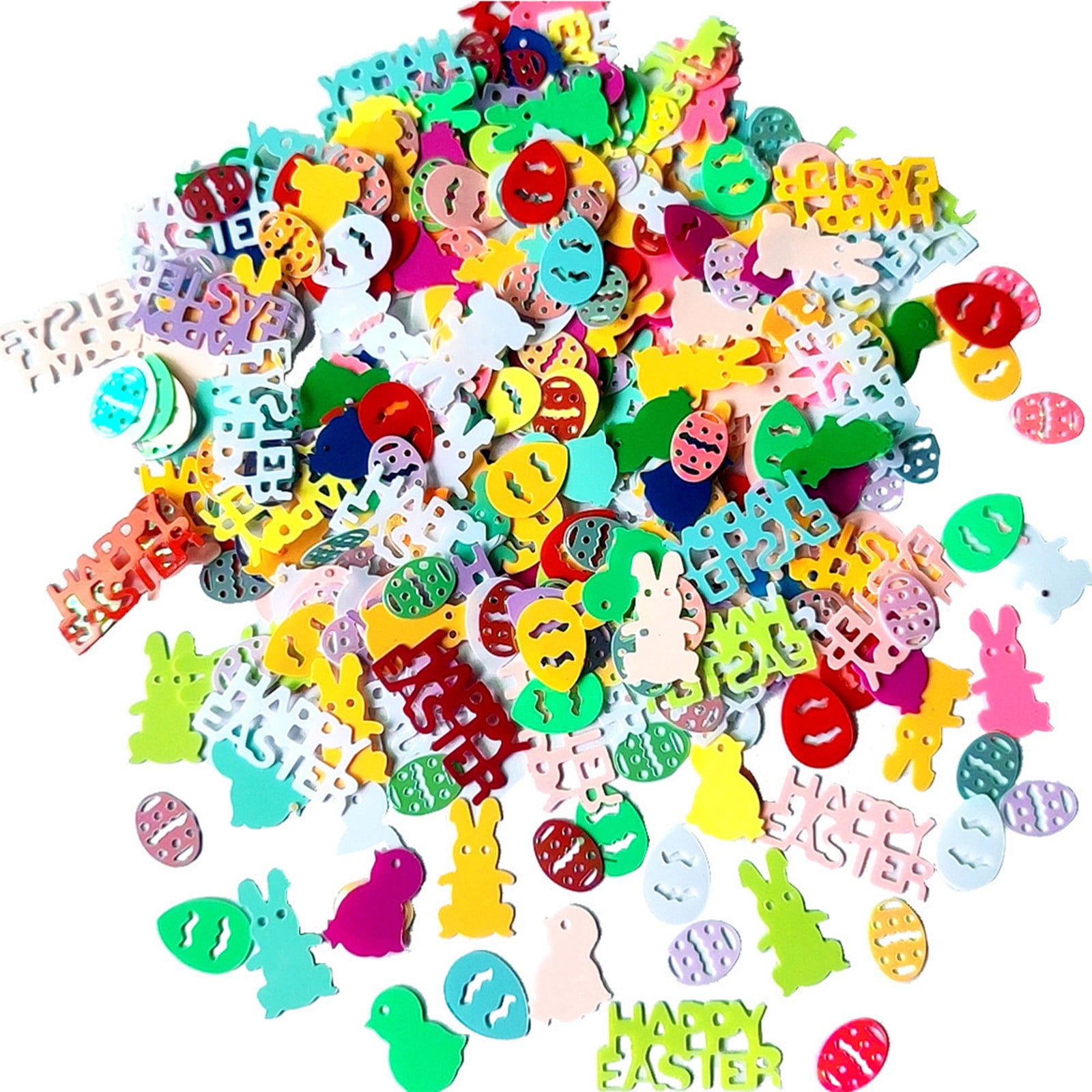 Darzheoy Easter Confetti Rabbit Egg Chicken Shape Glitter Metallic Foil ...