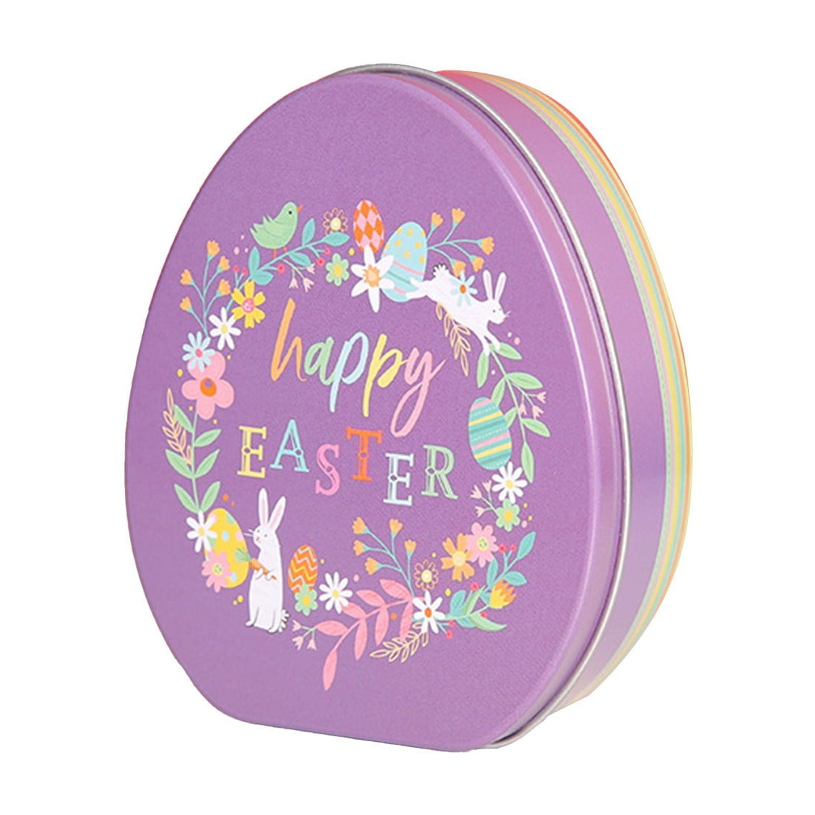 Darzheoy Easter Cookie Tins Easter Tin Box Metal Easter Egg Shaped Tin ...