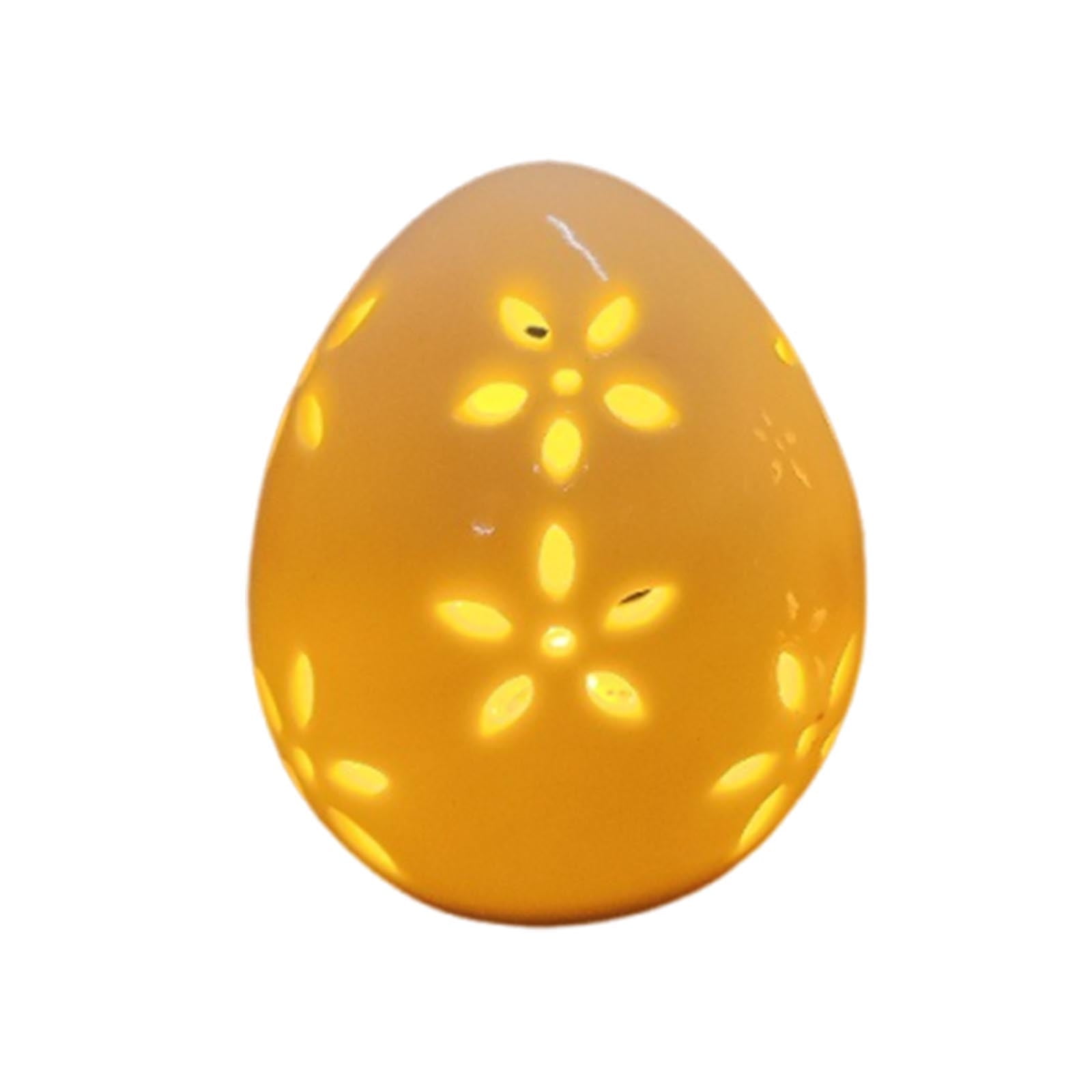 Darzheoy Easter Decorations, White Ceramic Lighted Easter Egg ...