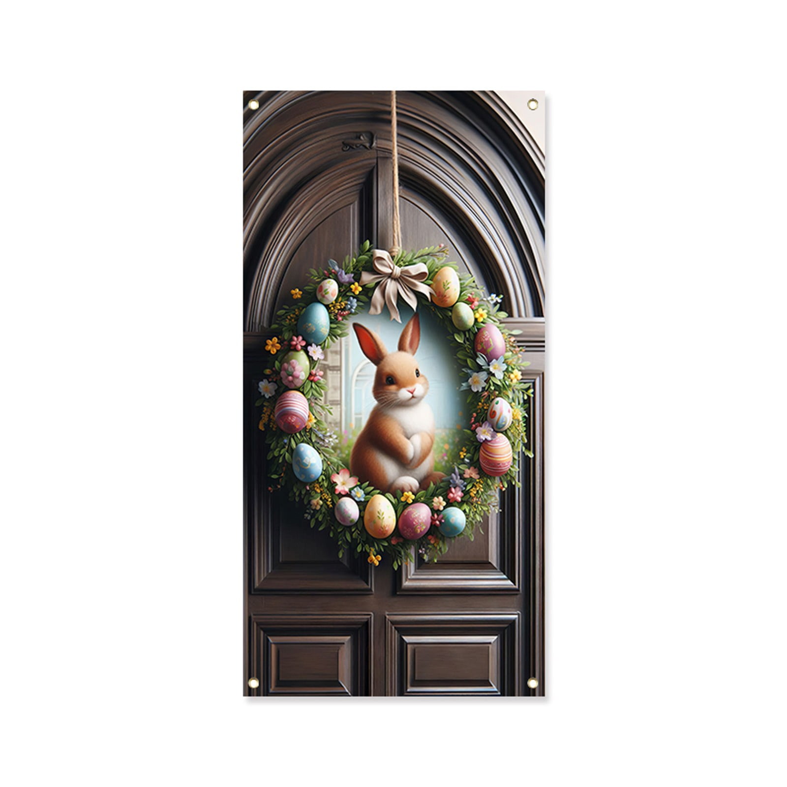 Darzheoy Easter Door Cover Happy Easter Door Decorations Cute Bunny ...