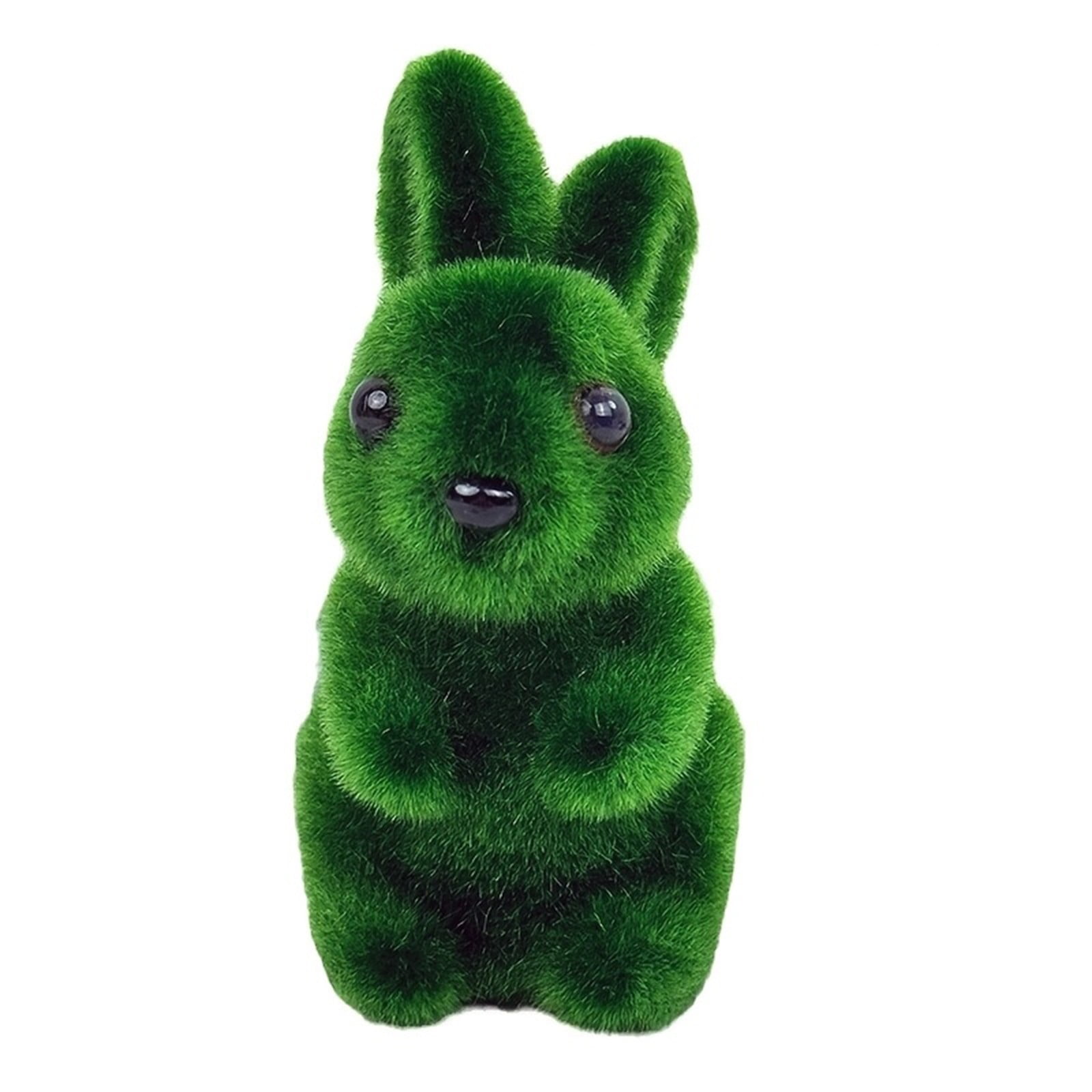 Darzheoy Easter Moss Bunny Figurine, Green Faux Moss Bunny, Imitation ...