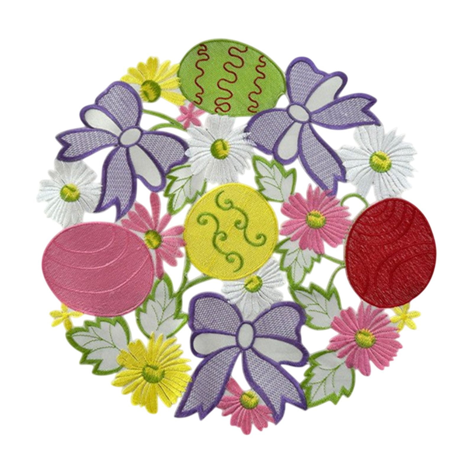Darzheoy Easter Table Placemats, Embroidered Bunny & Eggs Place Mats ...