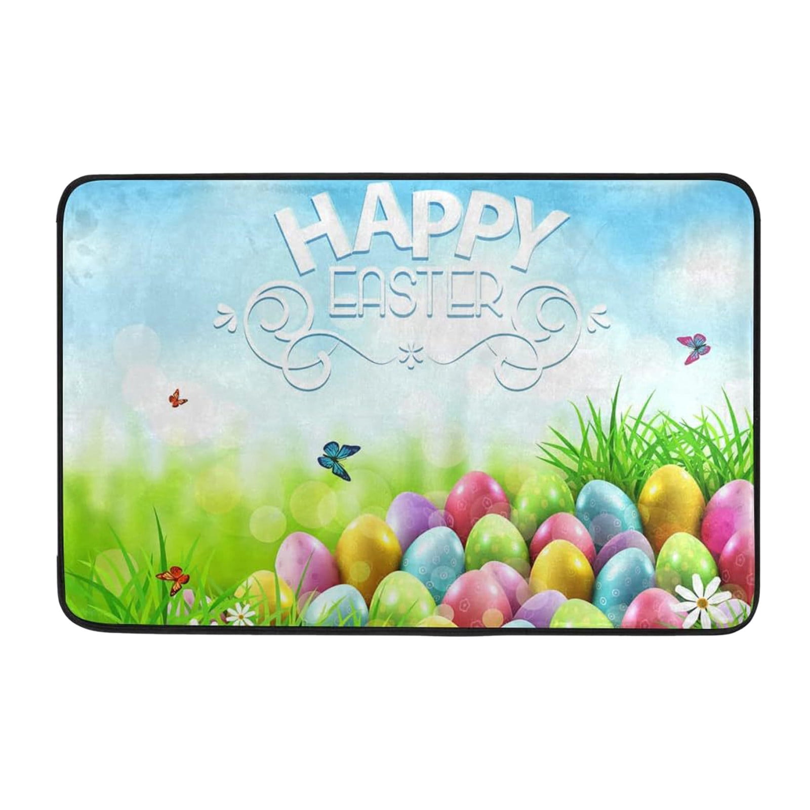 Darzheoy Easter Welcome Doormat Bunny Spring Indoor Outdoor Front Porch ...