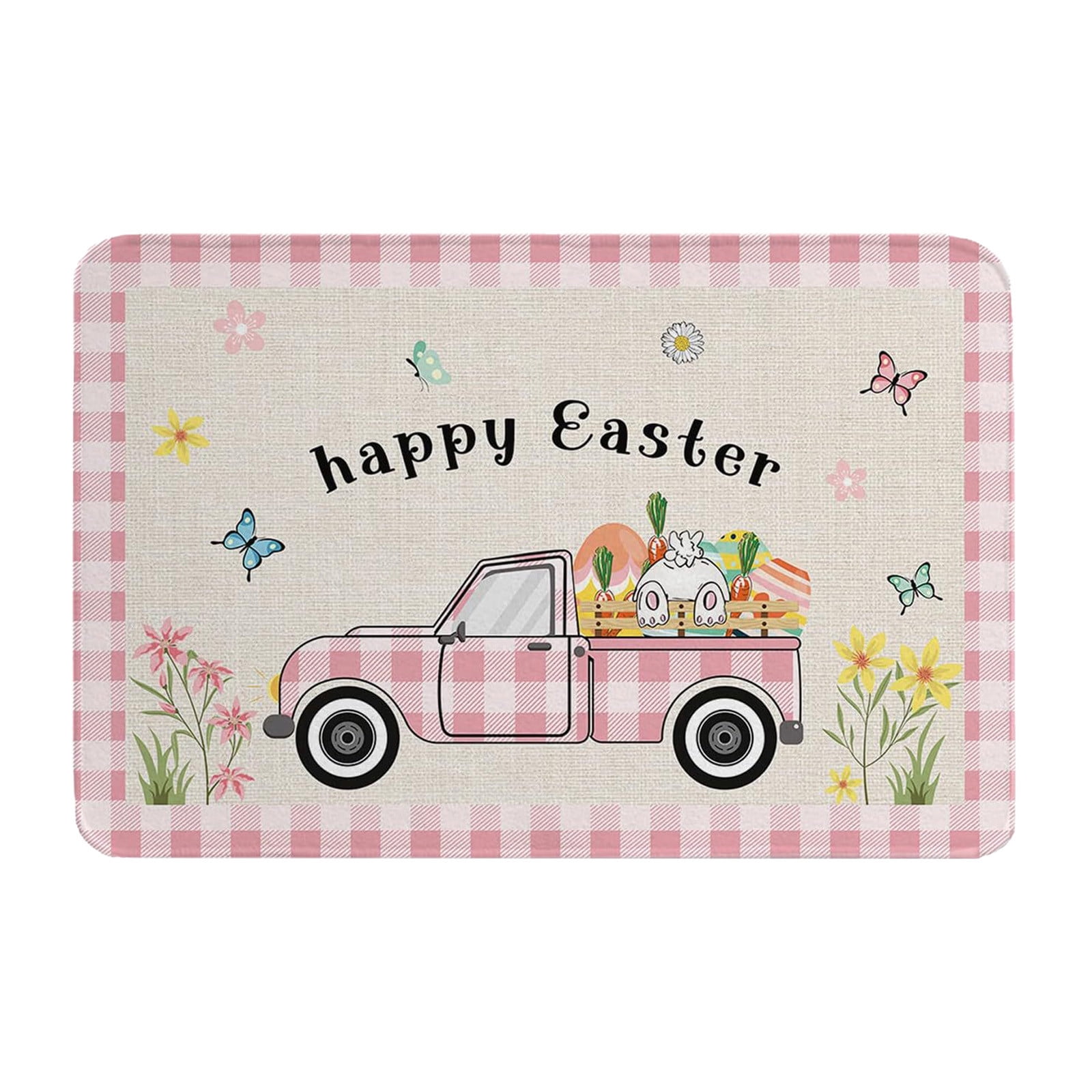 Darzheoy Easter Welcome Doormat Bunny Spring Indoor Outdoor Front Porch ...