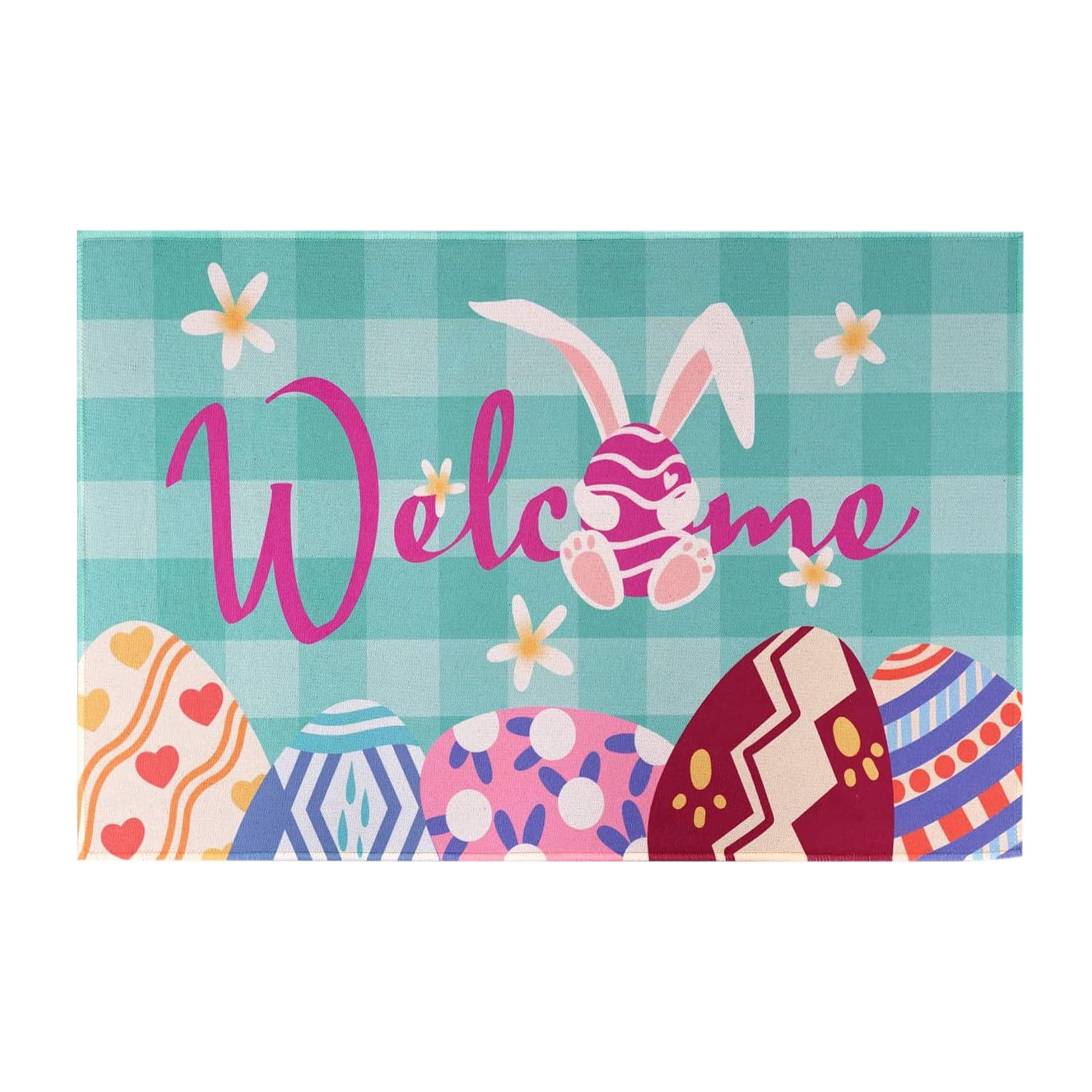 Darzheoy Easter Welcome Doormat Bunny Spring Indoor Outdoor Front Porch ...
