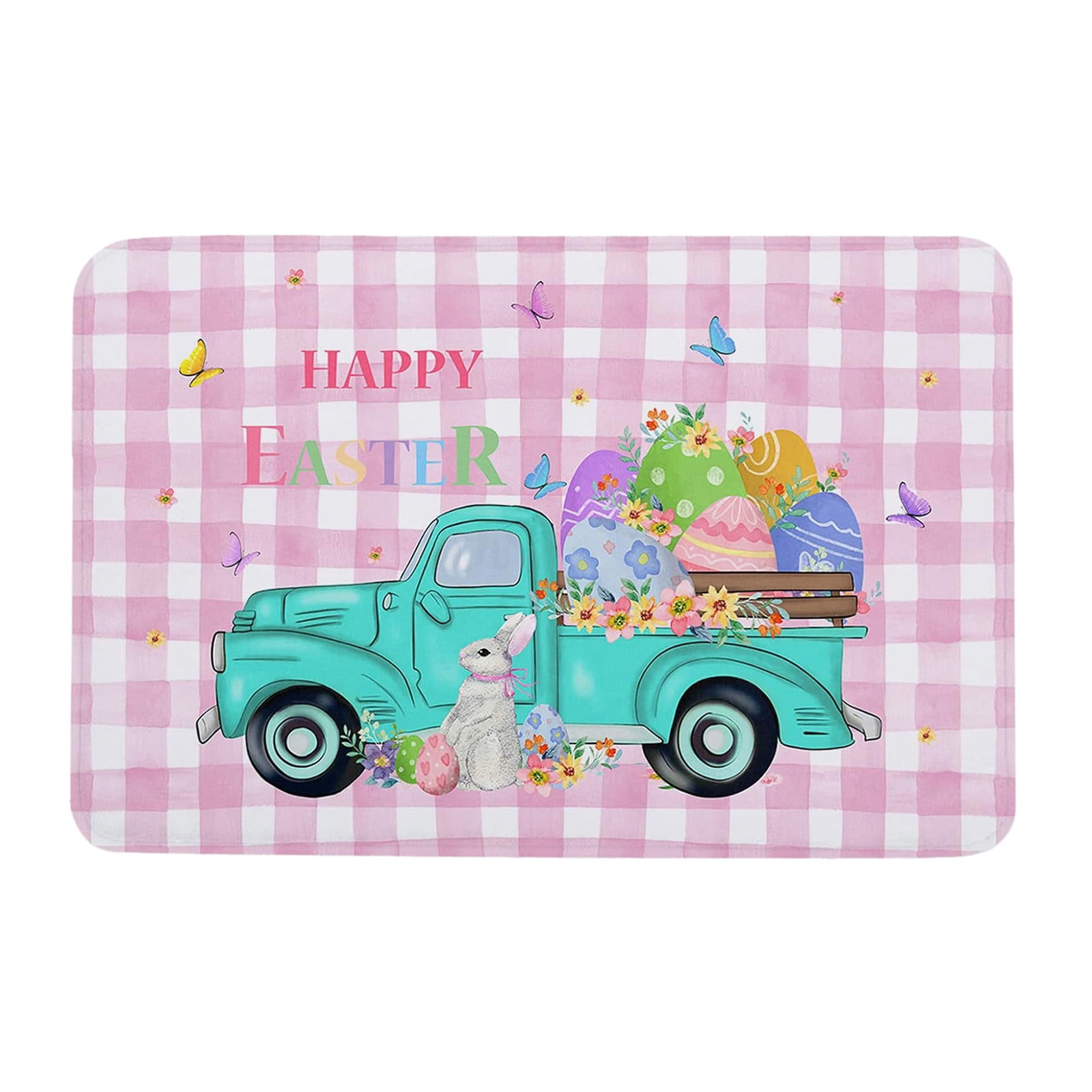 Darzheoy Easter Welcome Doormat Bunny Spring Indoor Outdoor Front Porch ...