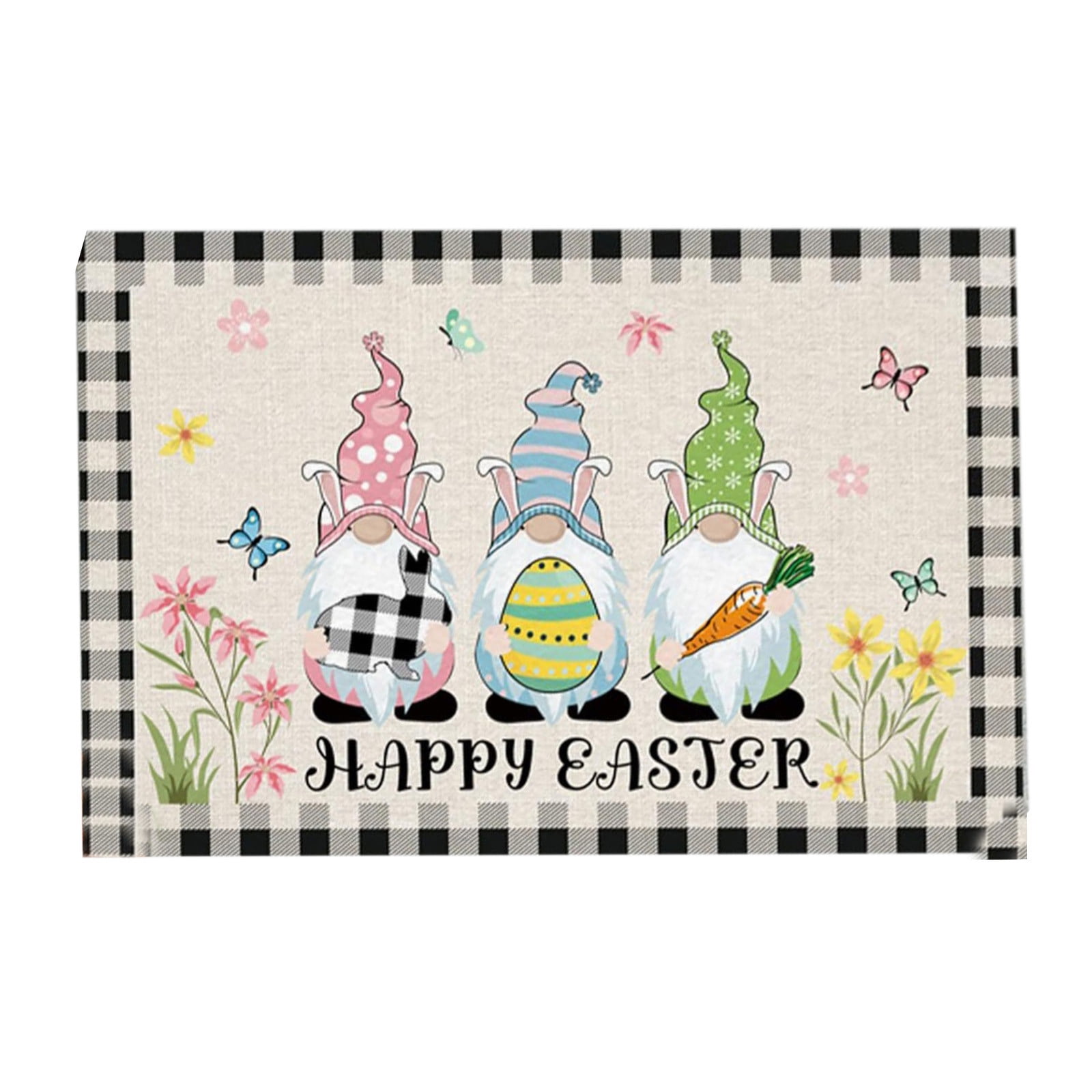 Darzheoy Easter Welcome Doormat Bunny Spring Indoor Outdoor Front Porch ...