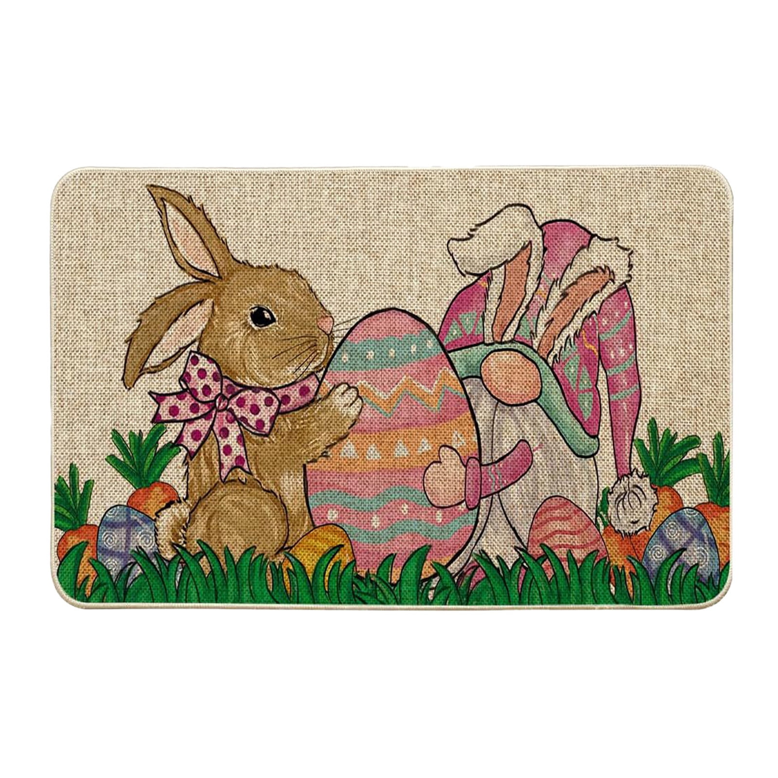 Darzheoy Easter Welcome Doormat Bunny Spring Indoor Outdoor Front Porch ...