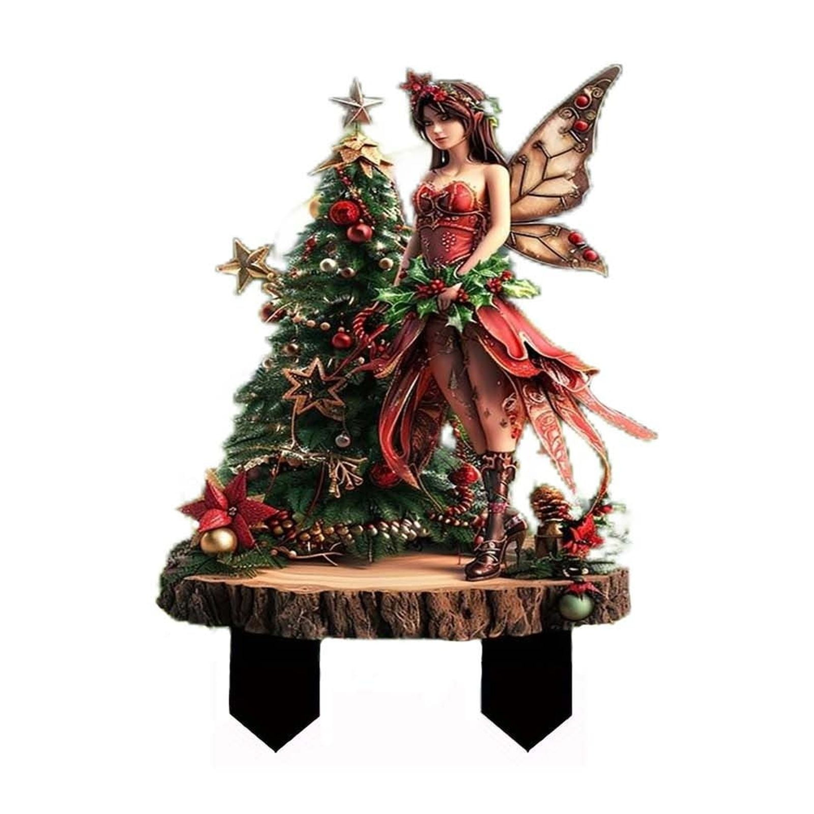 Darzheoy Fairy Garden Decor, with Christmas Tree Acrylic Wear Acrylic ...