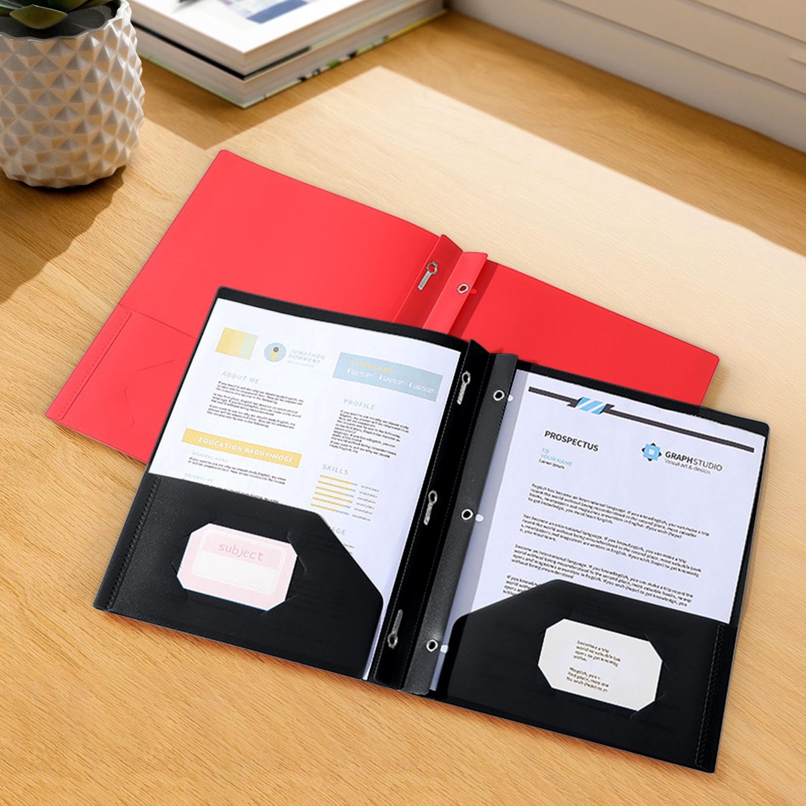 Darzheoy Folders with Pockets 3 Hole Punched, Pocket Folders with Holes ...