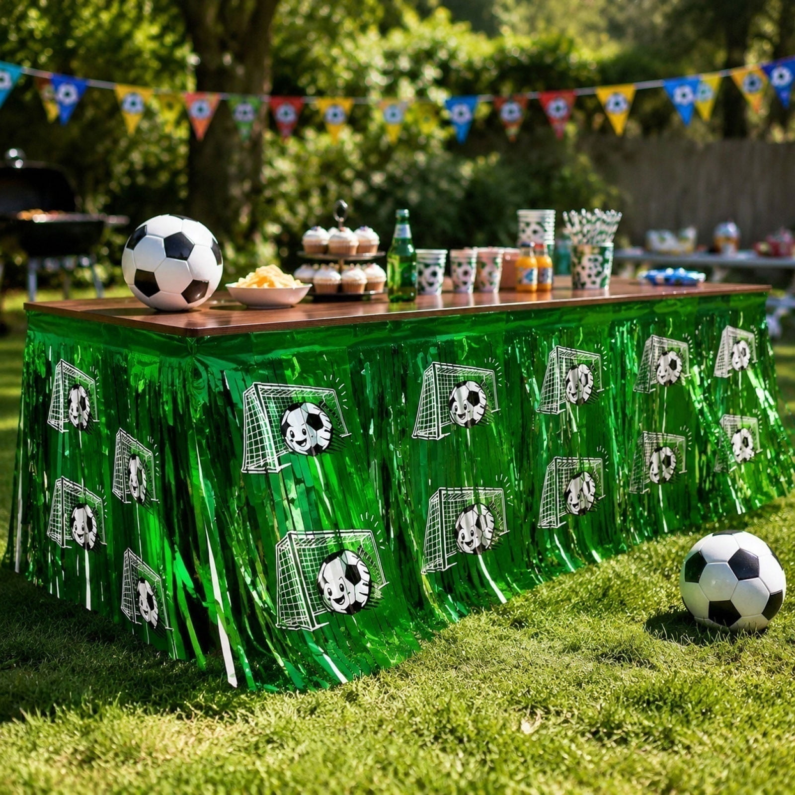 Darzheoy Football Themed Tassel Curtains, Soccer Themed Party Foil ...