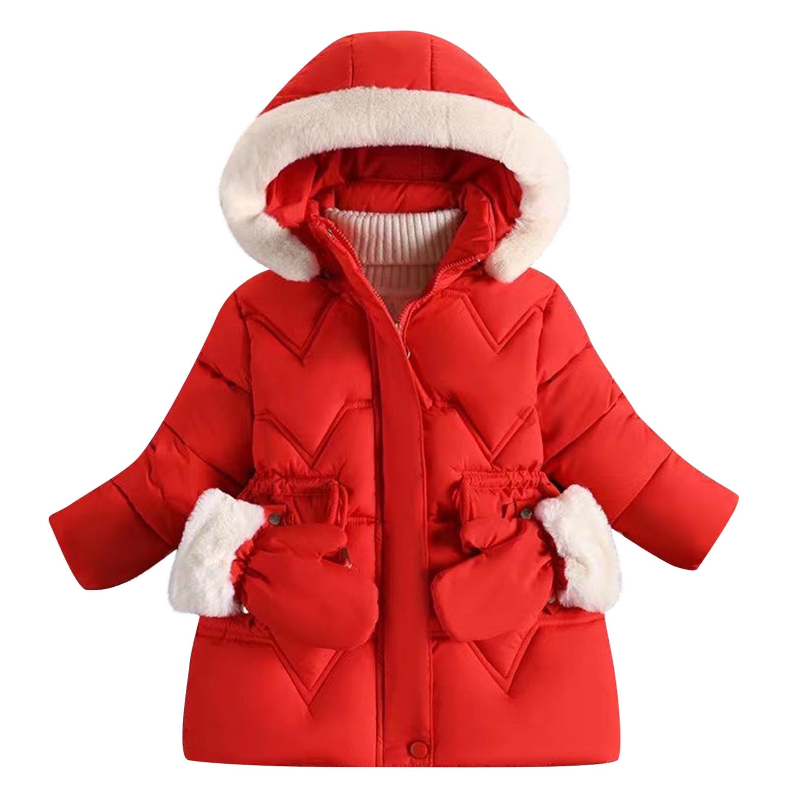 Darzheoy Girl Winter Coats Heavyweight Hooded Puffer Jacket Kid Parka Fleece Snow Outwear ...
