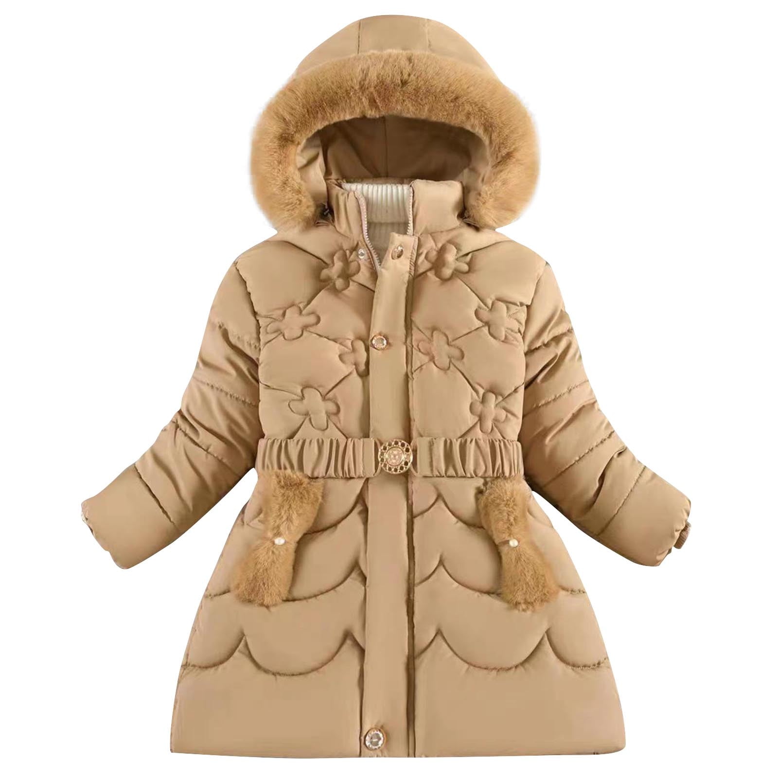Darzheoy Girl Winter Coats Heavyweight Hooded Puffer Jacket Kid Parka Fleece Snow Outwear ...