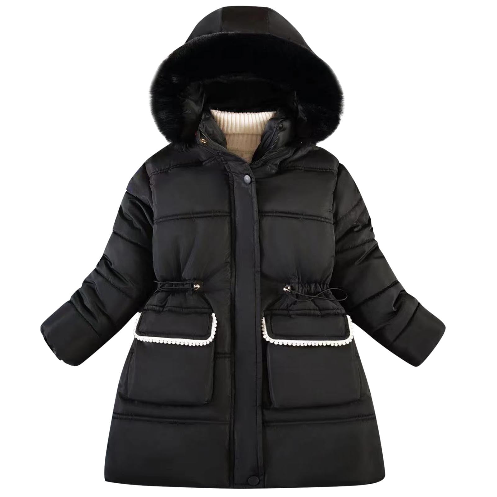 Darzheoy Girl Winter Coats Heavyweight Hooded Puffer Jacket Kid Parka Fleece Snow Outwear ...