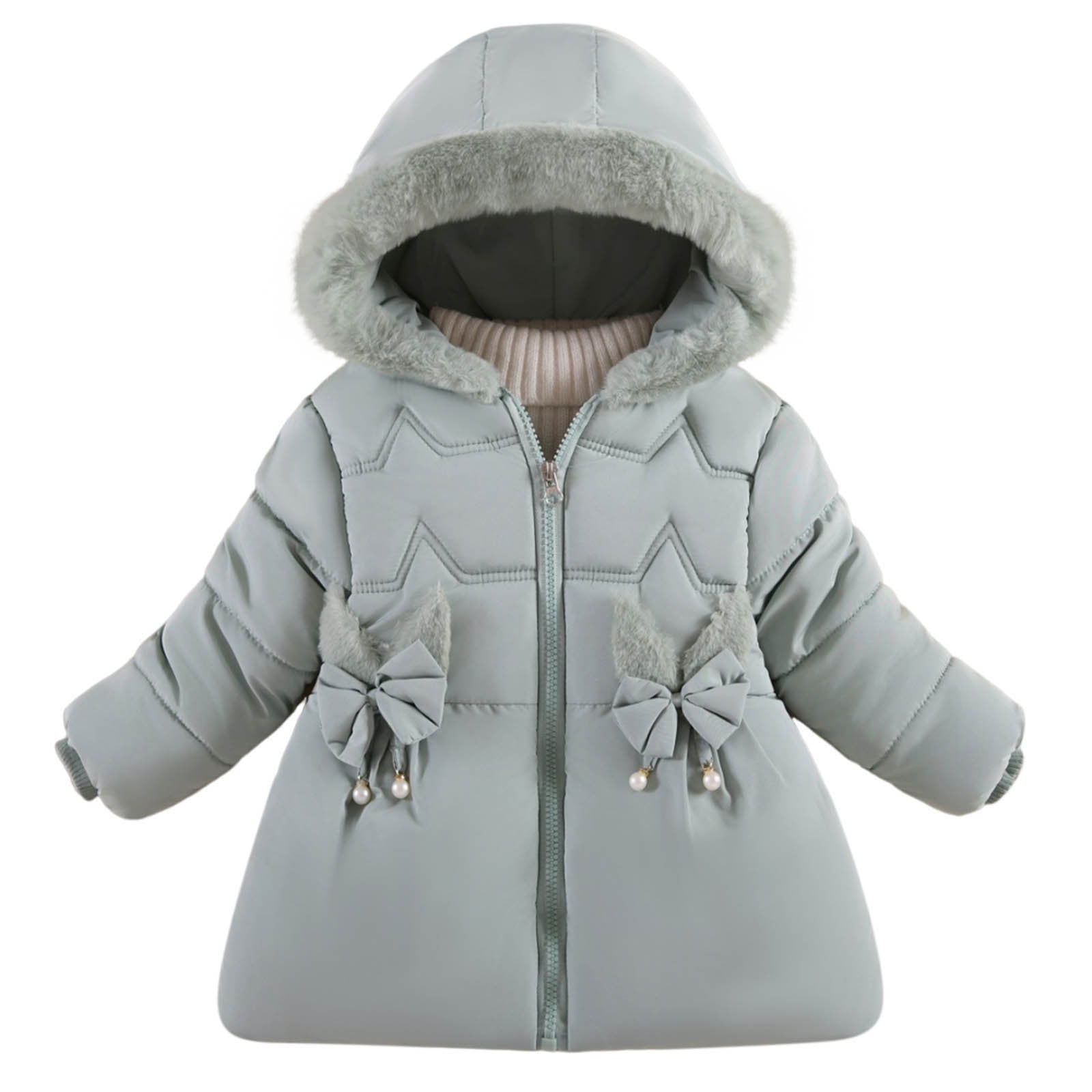 Darzheoy Girl Winter Coats Heavyweight Hooded Puffer Jacket Kid Parka Fleece Snow Outwear ...