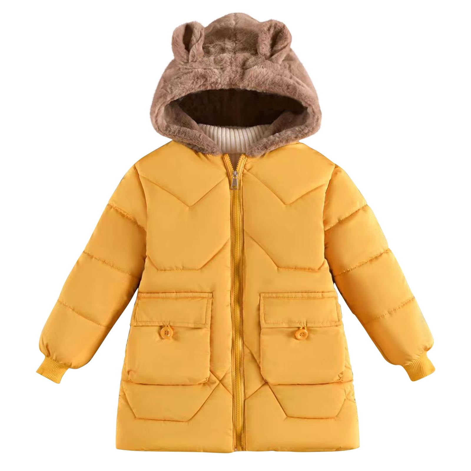 Darzheoy Girl Winter Coats Heavyweight Hooded Puffer Jacket Kid Parka Fleece Snow Outwear ...