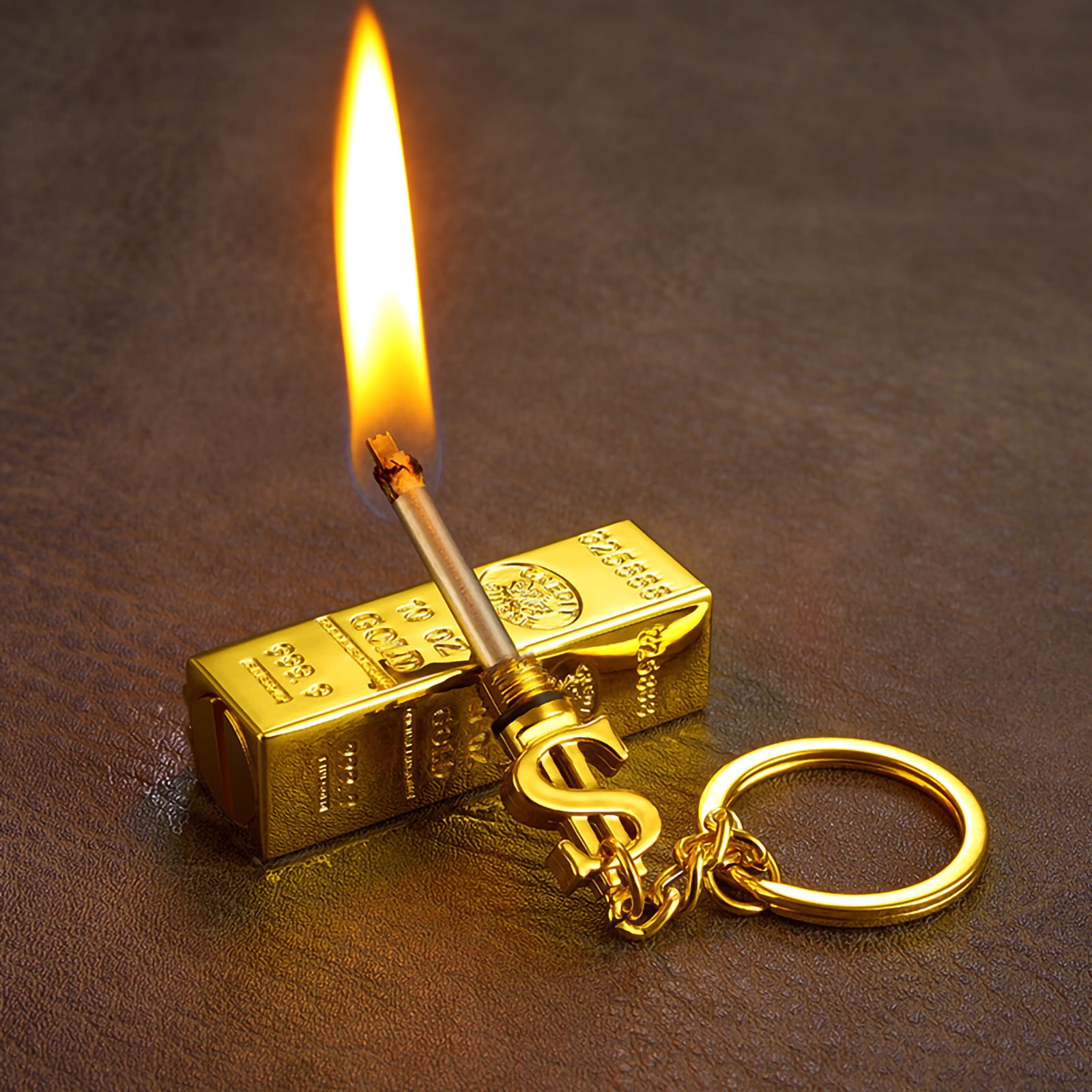 Darzheoy Gold Bar Lighter Reusable Flint Striker, Gold Bars 10000 Times ...