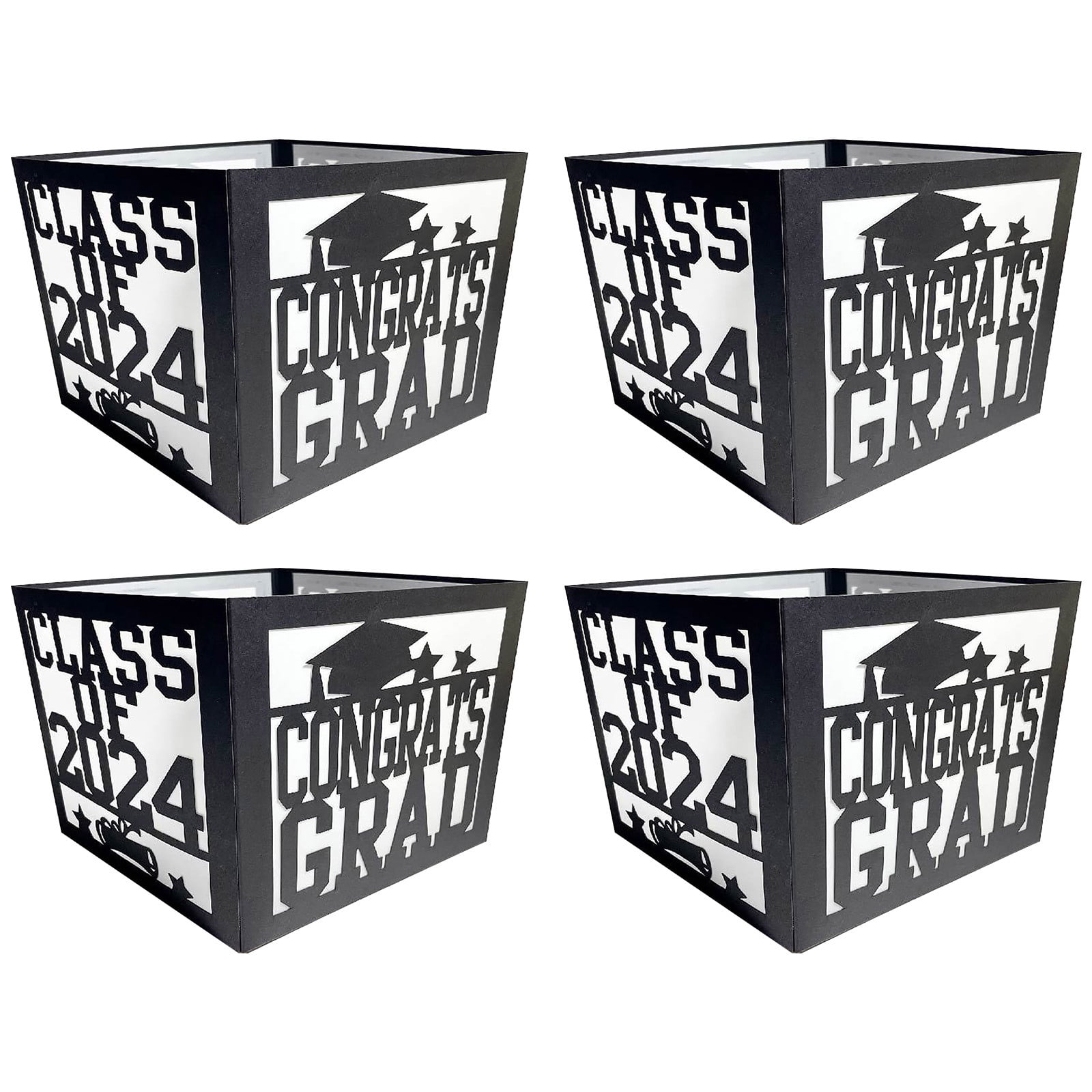 Darzheoy Graduation Card Box Holder, 4Pcs Congrats Grad Foldable ...
