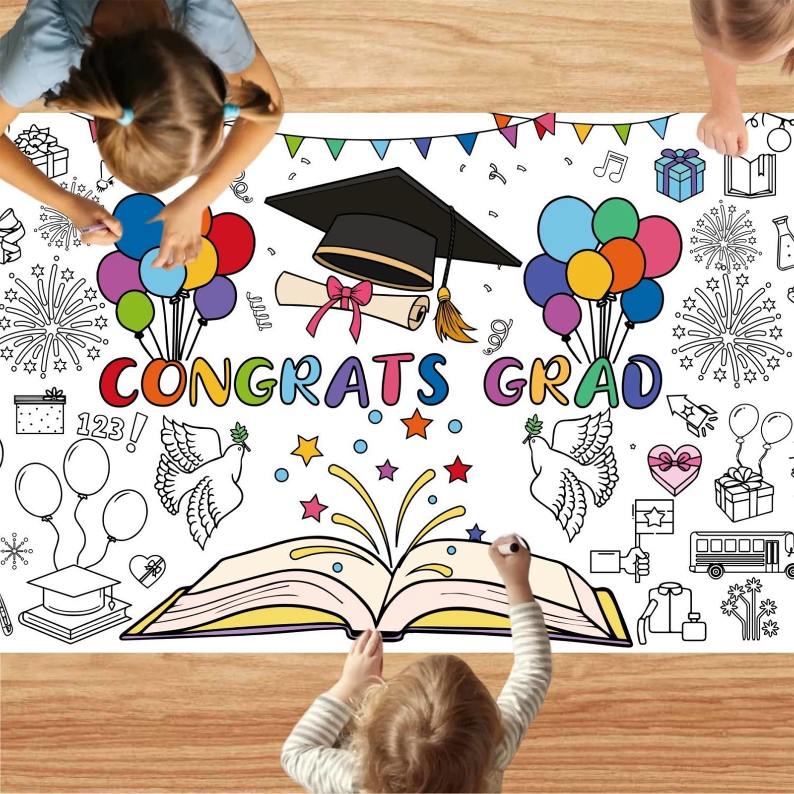 Darzheoy Graduation Party Coloring Poster, 32X 72 Inches, Versatile ...