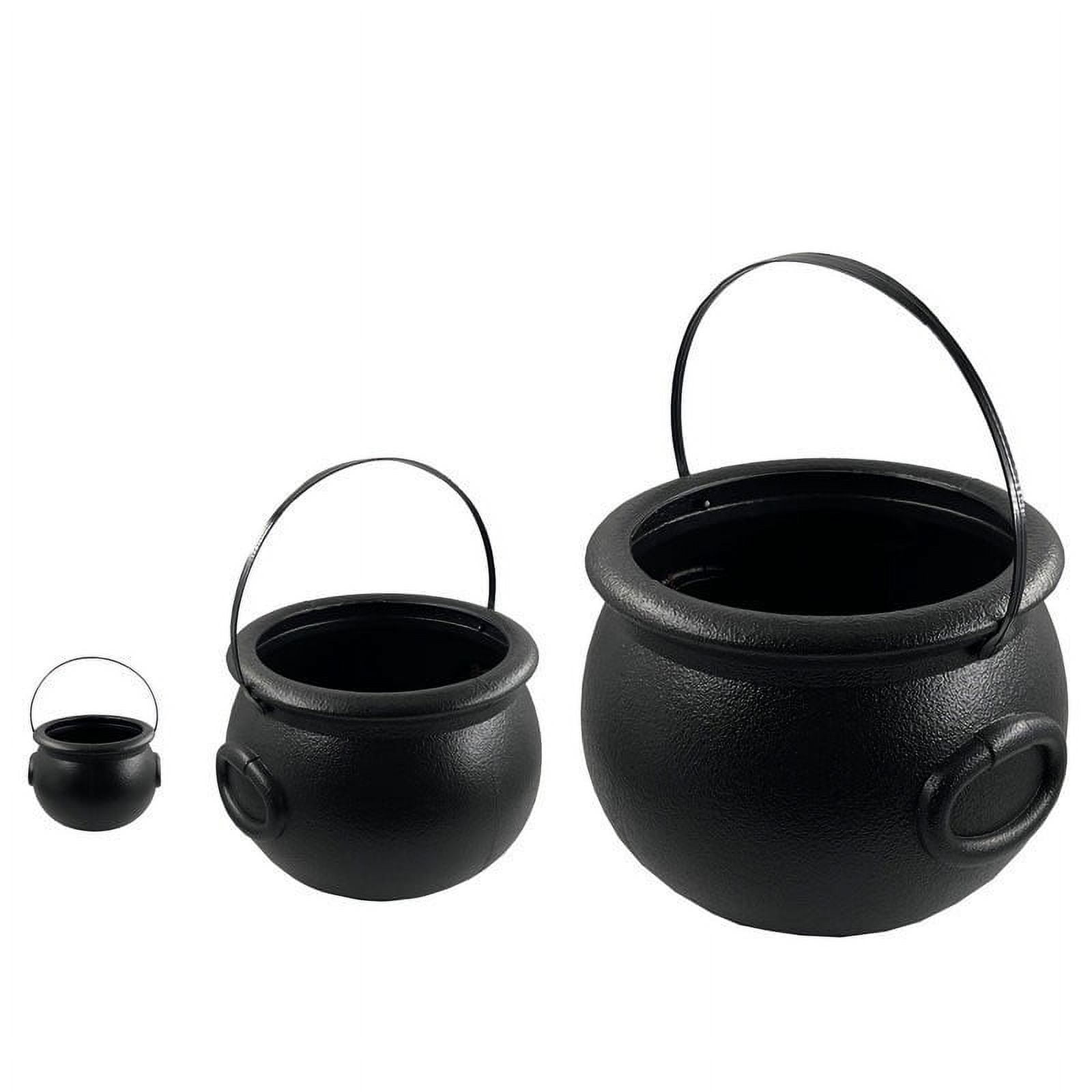 Darzheoy Halloween Plastic Cauldron, Black Candy Bowl, Large Witch ...