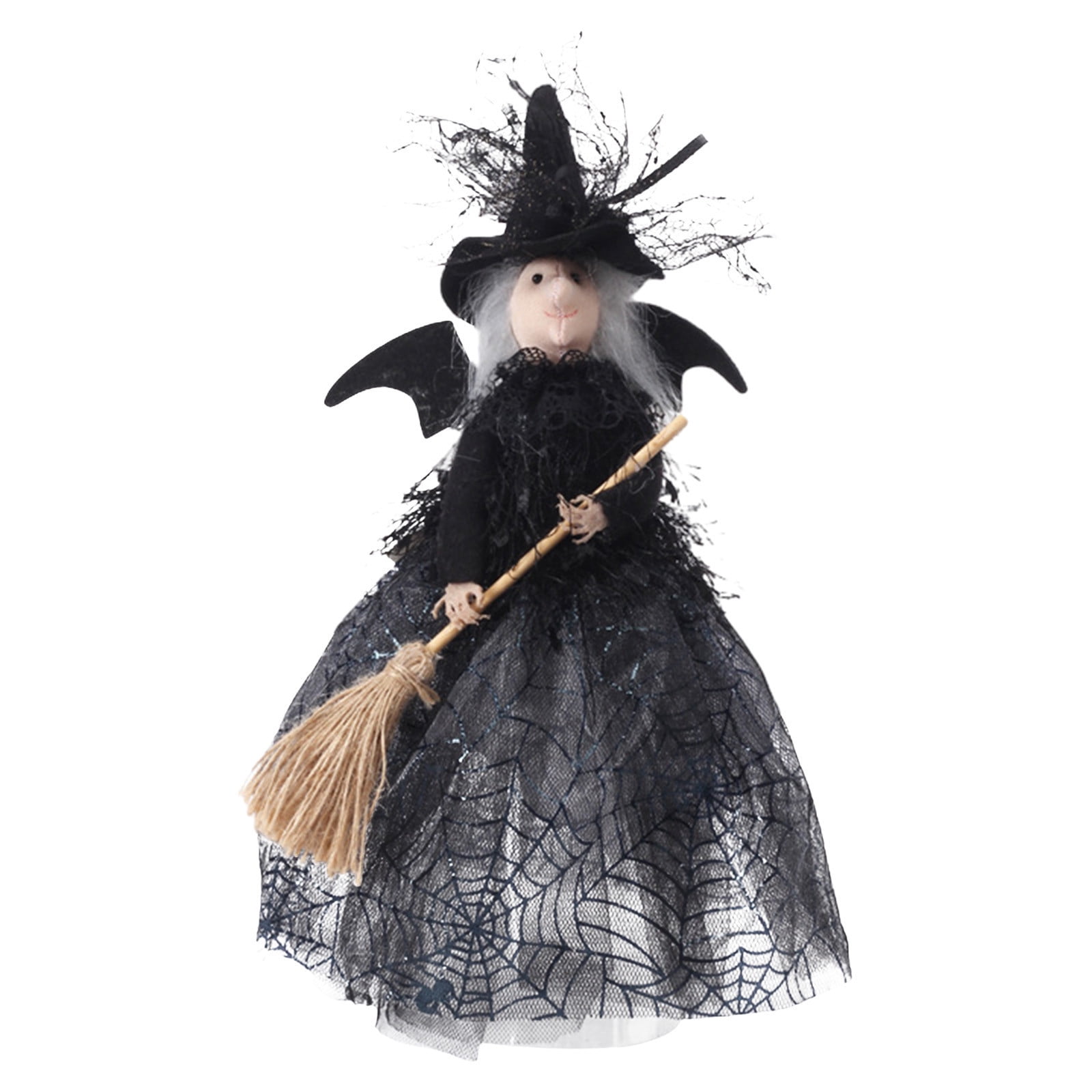 Darzheoy Halloween Witch Tree Topper Decoration, Black Witch with Dress ...
