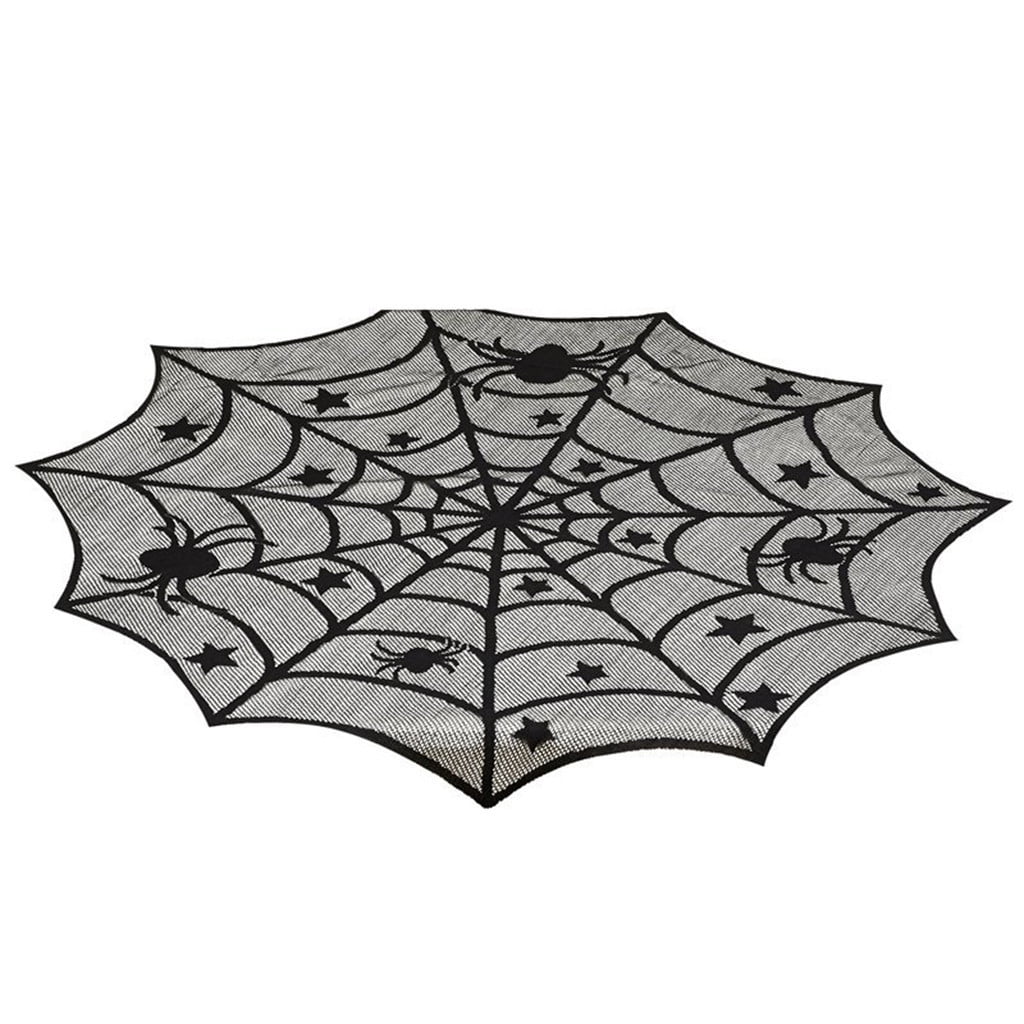 Darzheoy Halloween web Tablecloth Black Lace Decor - 40 Inch Creepy ...