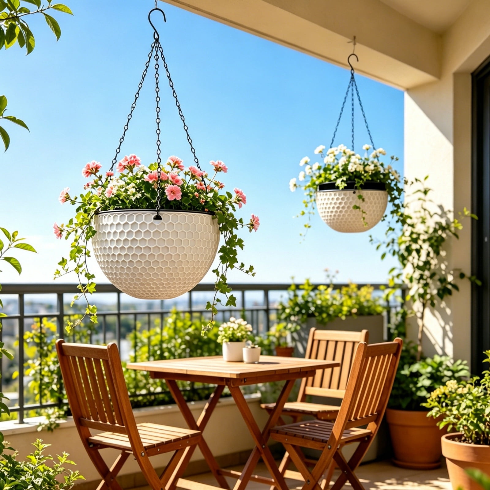 Darzheoy Hanging Basket Planter, Honeycomb Weather Resistant Planter ...
