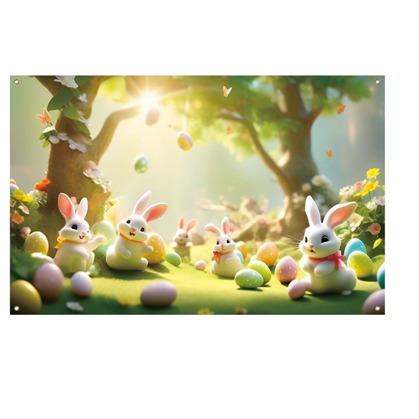 Darzheoy Happy Easter Banner Backdrop, 71" x 45" Easter Party Backdrop ...