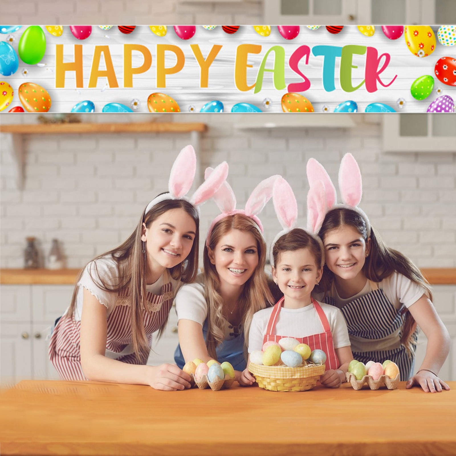 Darzheoy Happy Easter Banners, Welcome Spring Easter Themed Party ...