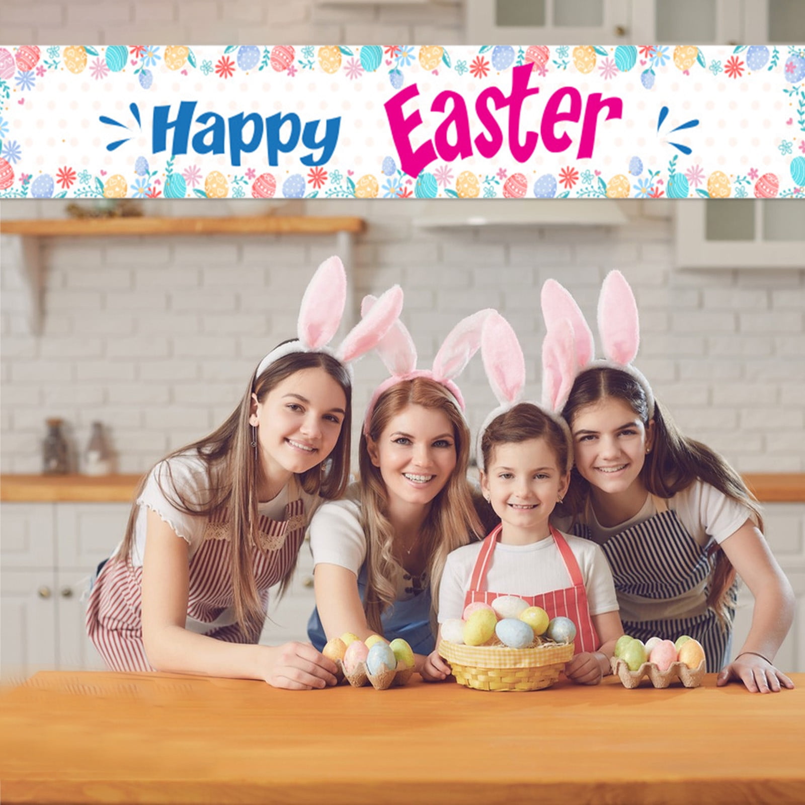 Darzheoy Happy Easter Banners, Welcome Spring Easter Themed Party ...