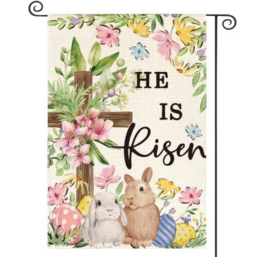 Toland Home Garden Peek-A-Boo Bunny Eggs Easter Flag Double Sided 28x40 ...