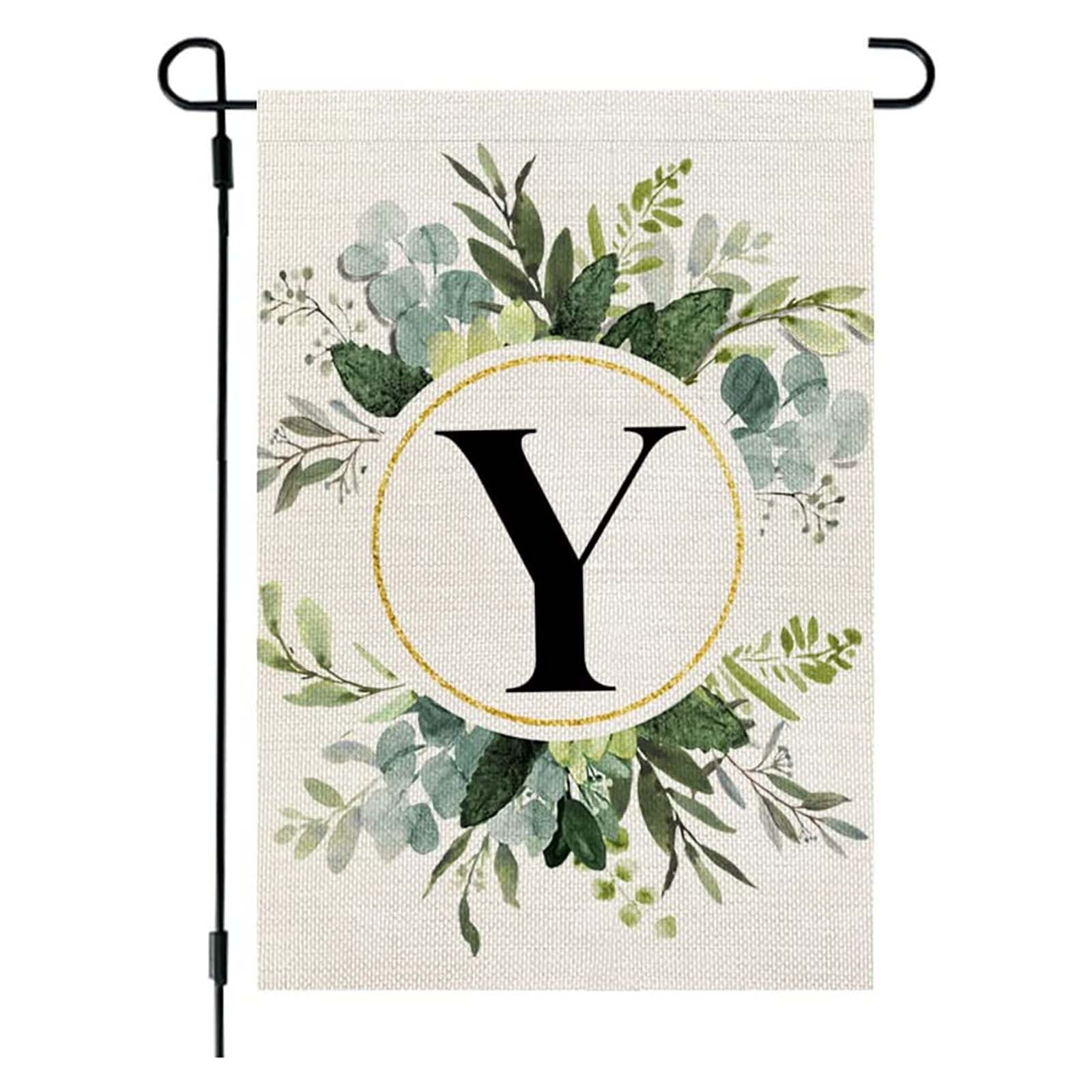 Elainilye Initials Flower Garden Flag, 12"x18" Double Sided Family Last ...