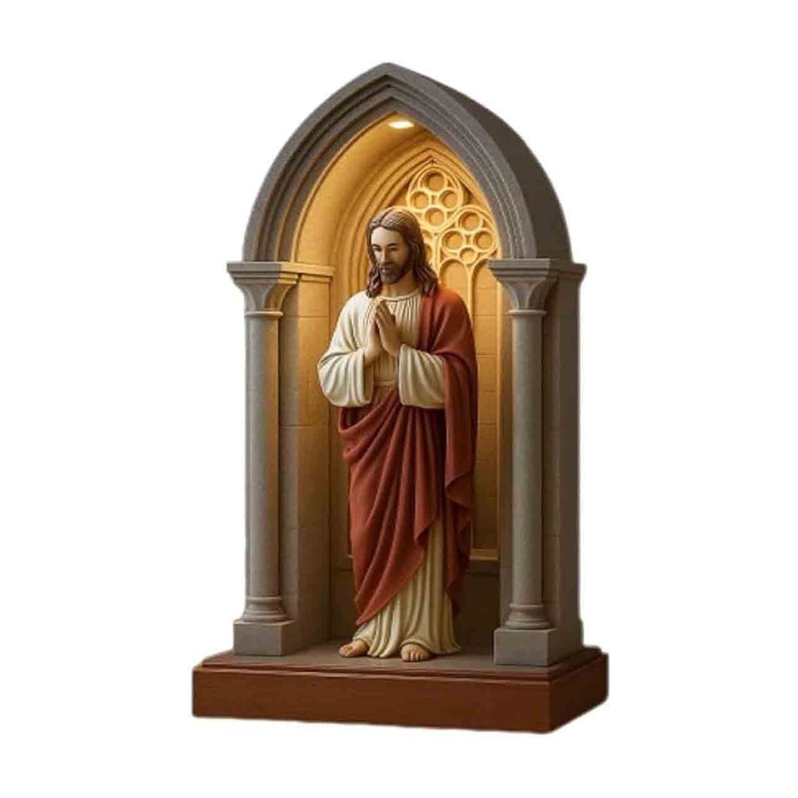 Darzheoy Jesus LED Table Lamp with Sacred Statue Religious Night Light ...