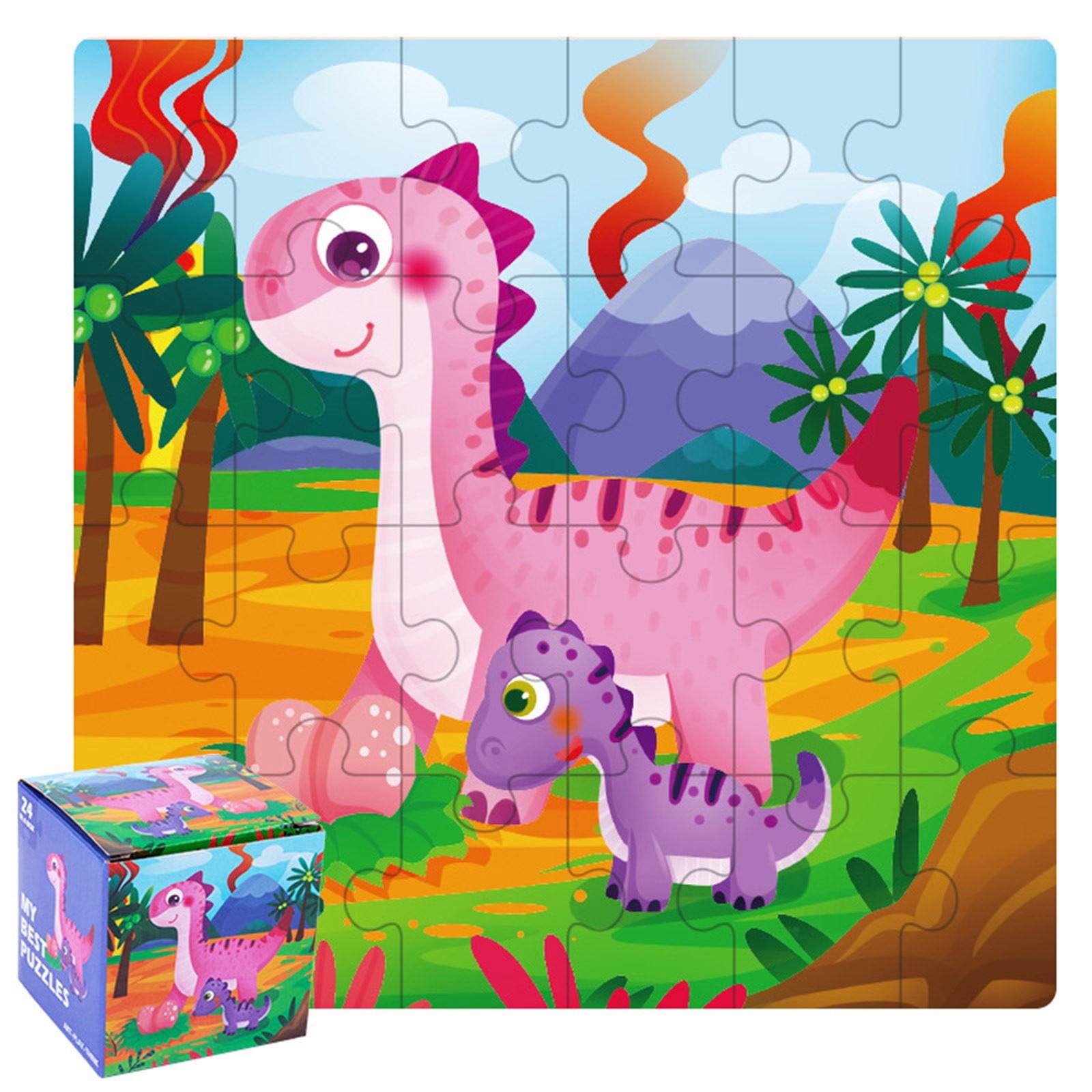 Darzheoy Wooden Jigsaw Puzzles for Kids Ages 3-5 Year Old 24 Piece ...