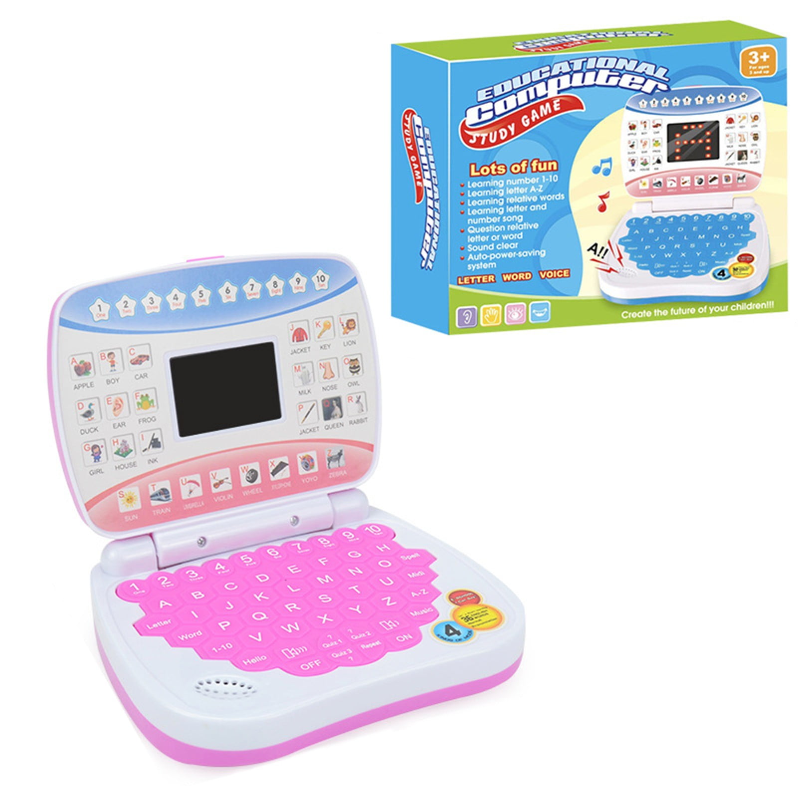 Darzheoy Kids Laptop Toy, Educational Laptop Toy, Learning Laptop for ...