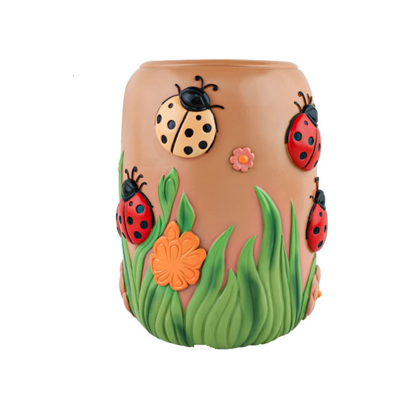 Darzheoy Ladybug Vase, Decorative Flower Pot, Ladybug Garden Planter ...