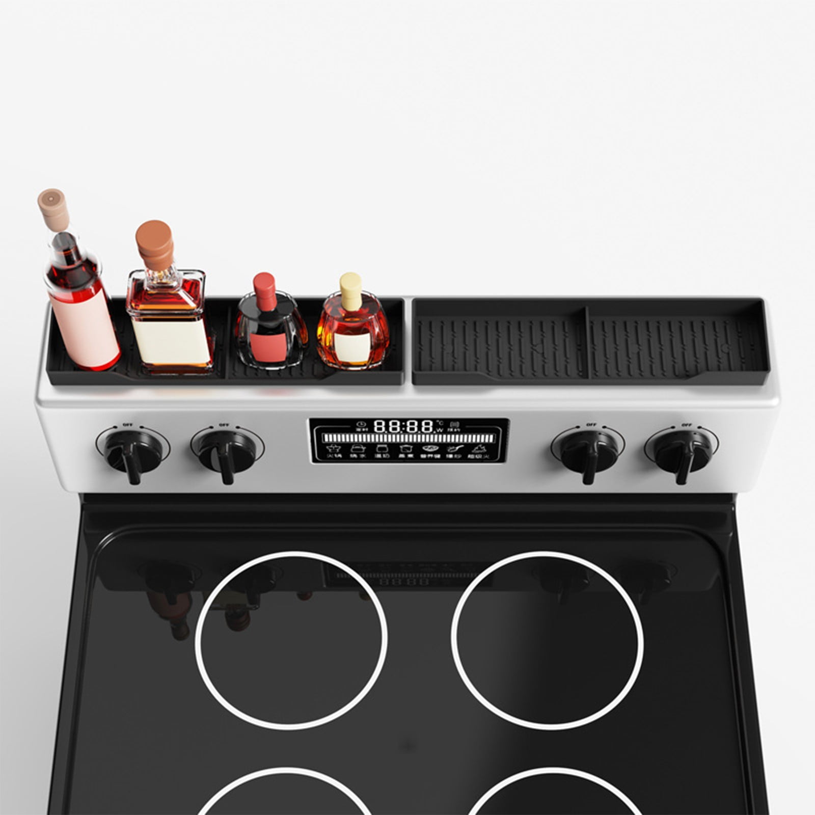 Darzheoy Magnetic Stove Top Shelf Spice Rack Storage, Silicone Top Heat ...