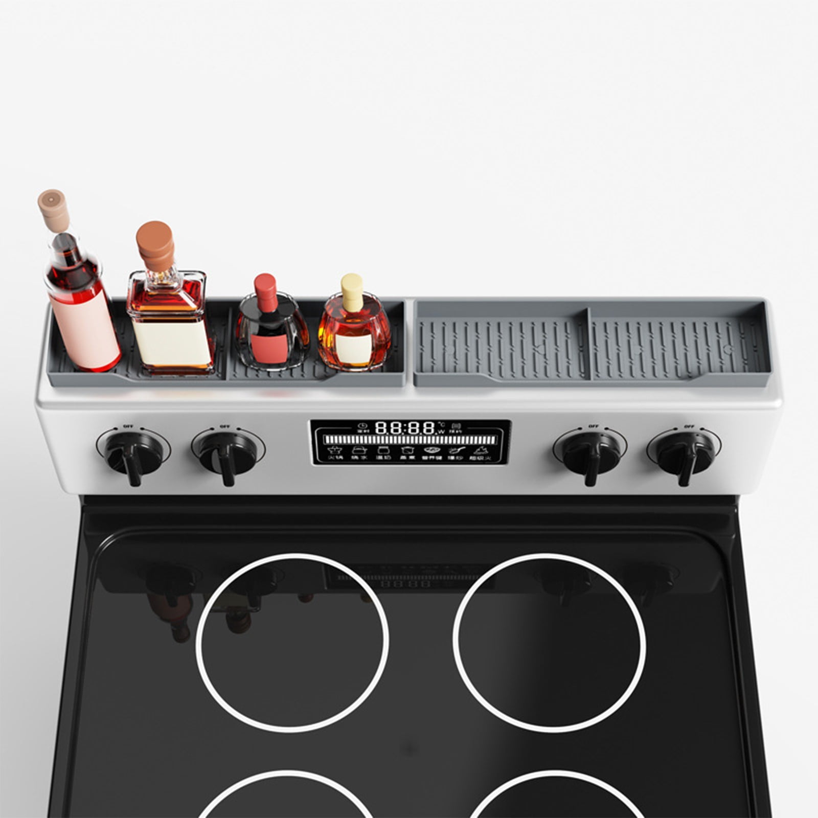 Darzheoy Magnetic Stove Top Shelf Spice Rack Storage, Silicone Top Heat ...