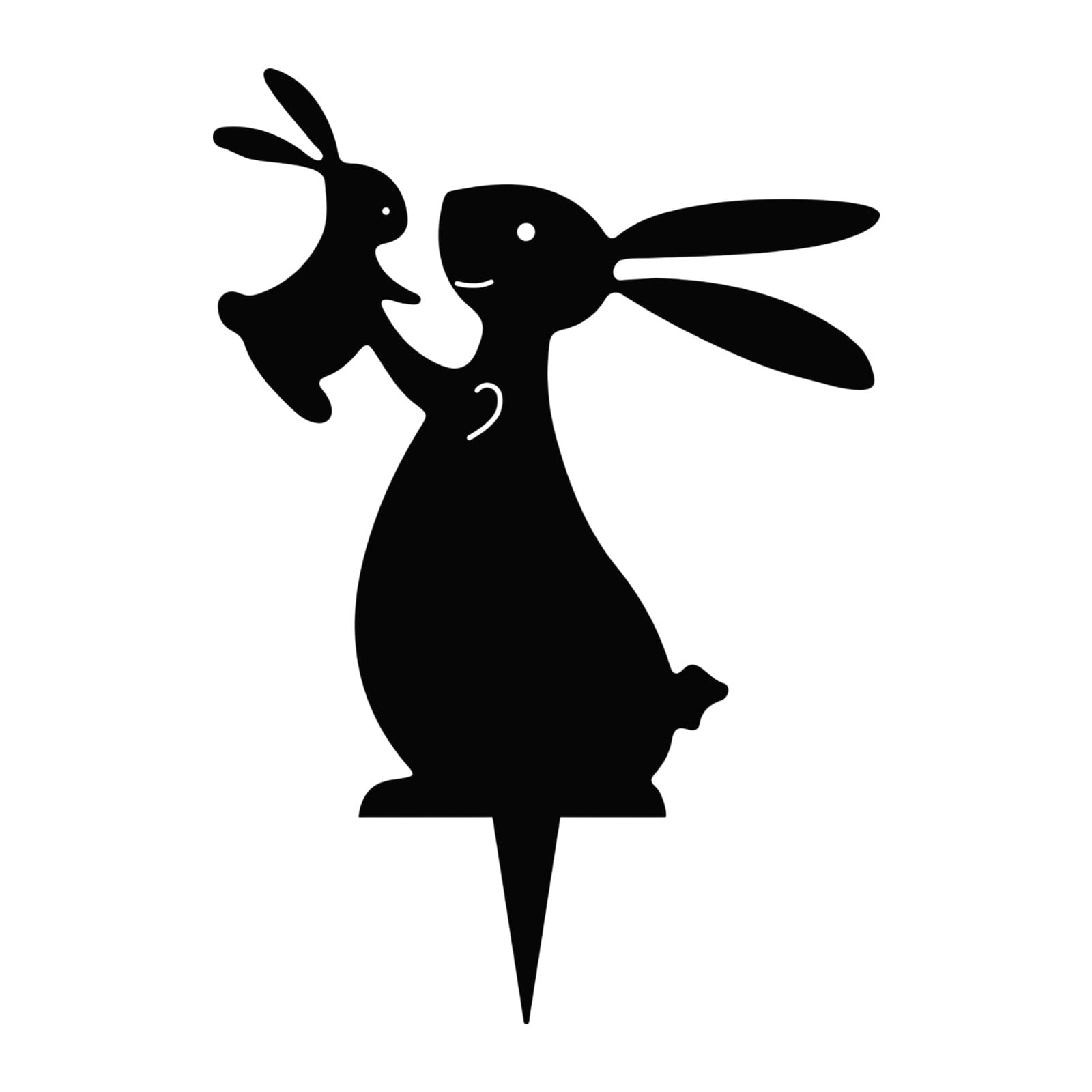 Darzheoy Metal Bunny Garden Decor, Rabbit Yard Decor, Metal Yard Art ...