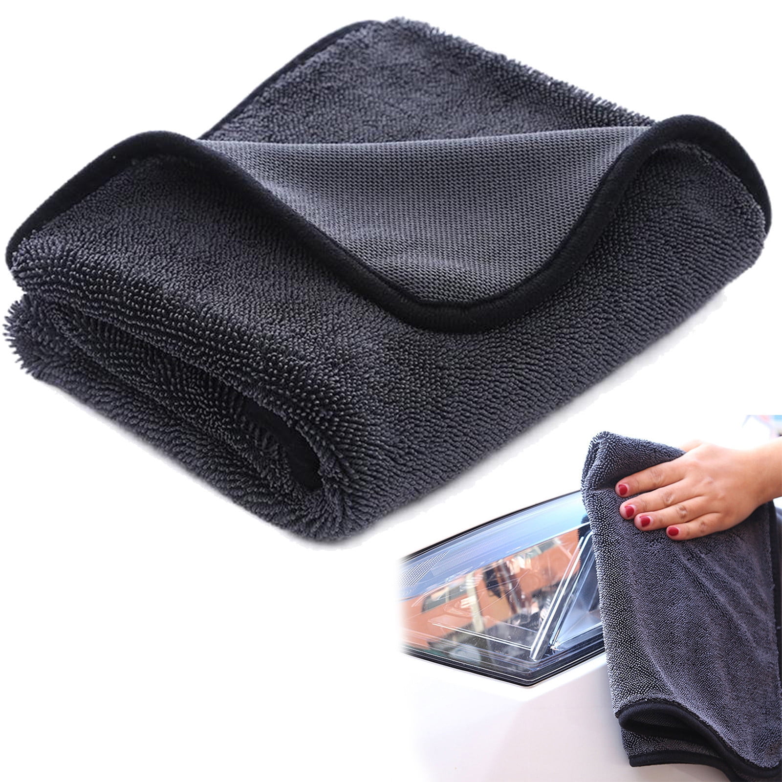 Darzheoy Microfiber Towels for Cars, Drying Towel 16"x16", Ultra ...