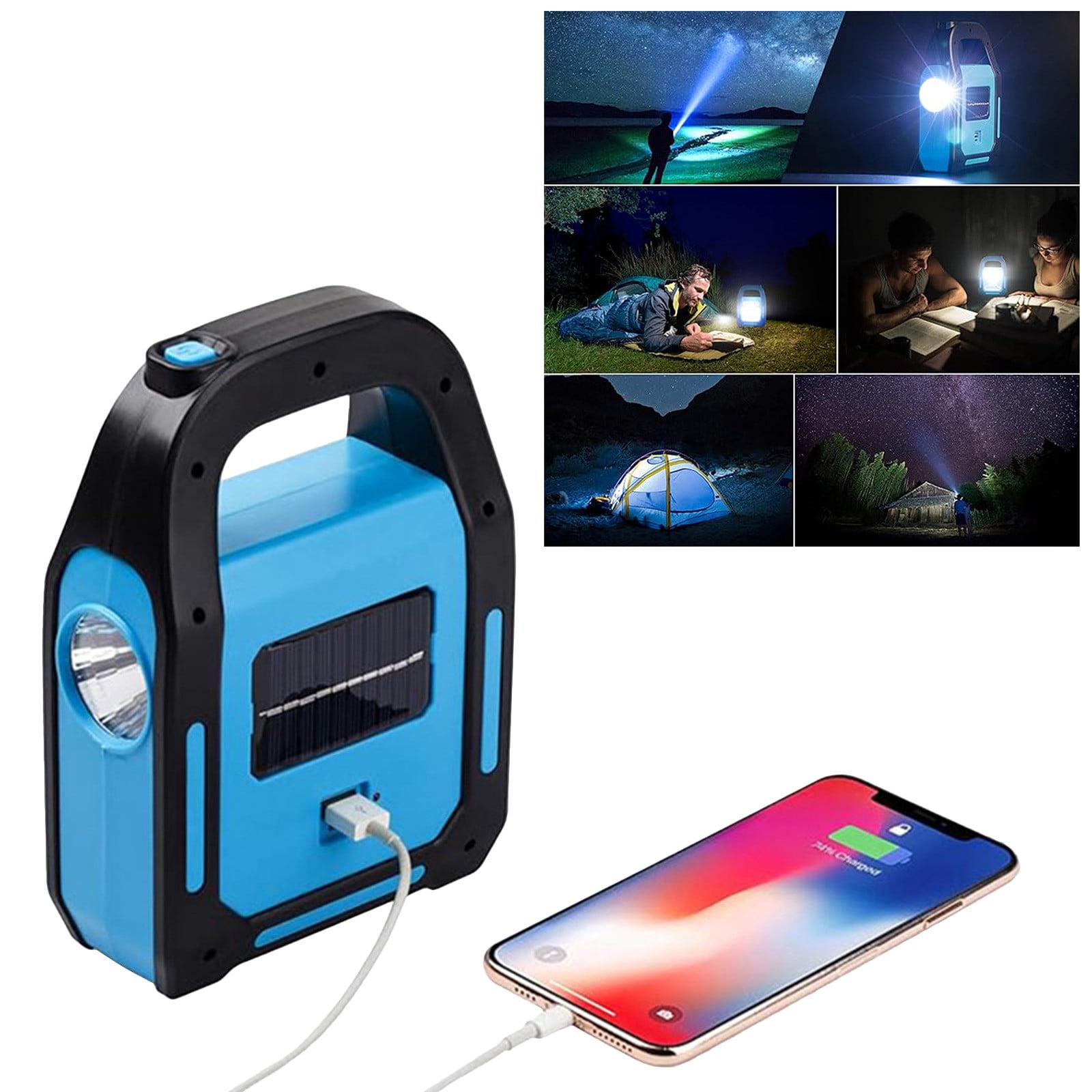 Darzheoy Multi Functional Solar COB Portable Work Light, Rechargeable ...