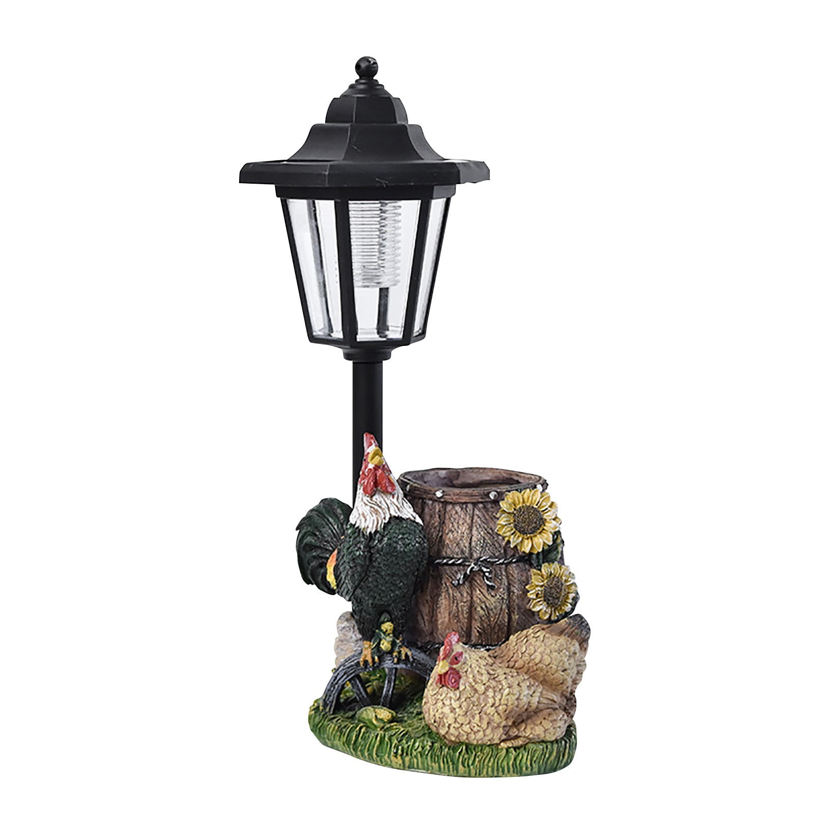 Darzheoy Outdoor Rooster Statues Solar Sculptures with Solar Lights and ...