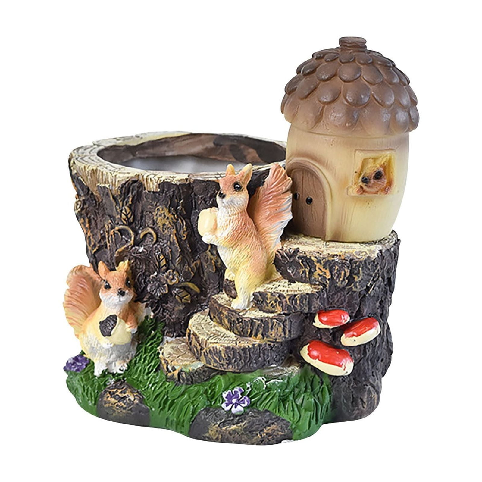 Darzheoy Outdoor Squirrel Statues Solar Sculptures with Solar Lights ...