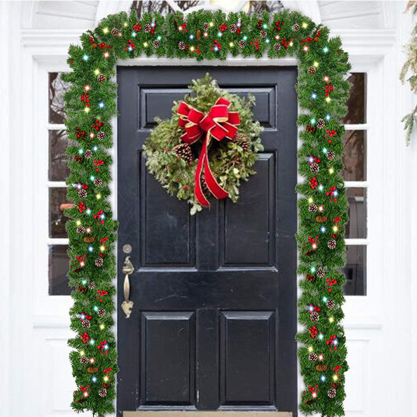 Darzheoy PVC Christmas Garland 6FT Pine Needle Simulation Vine with ...